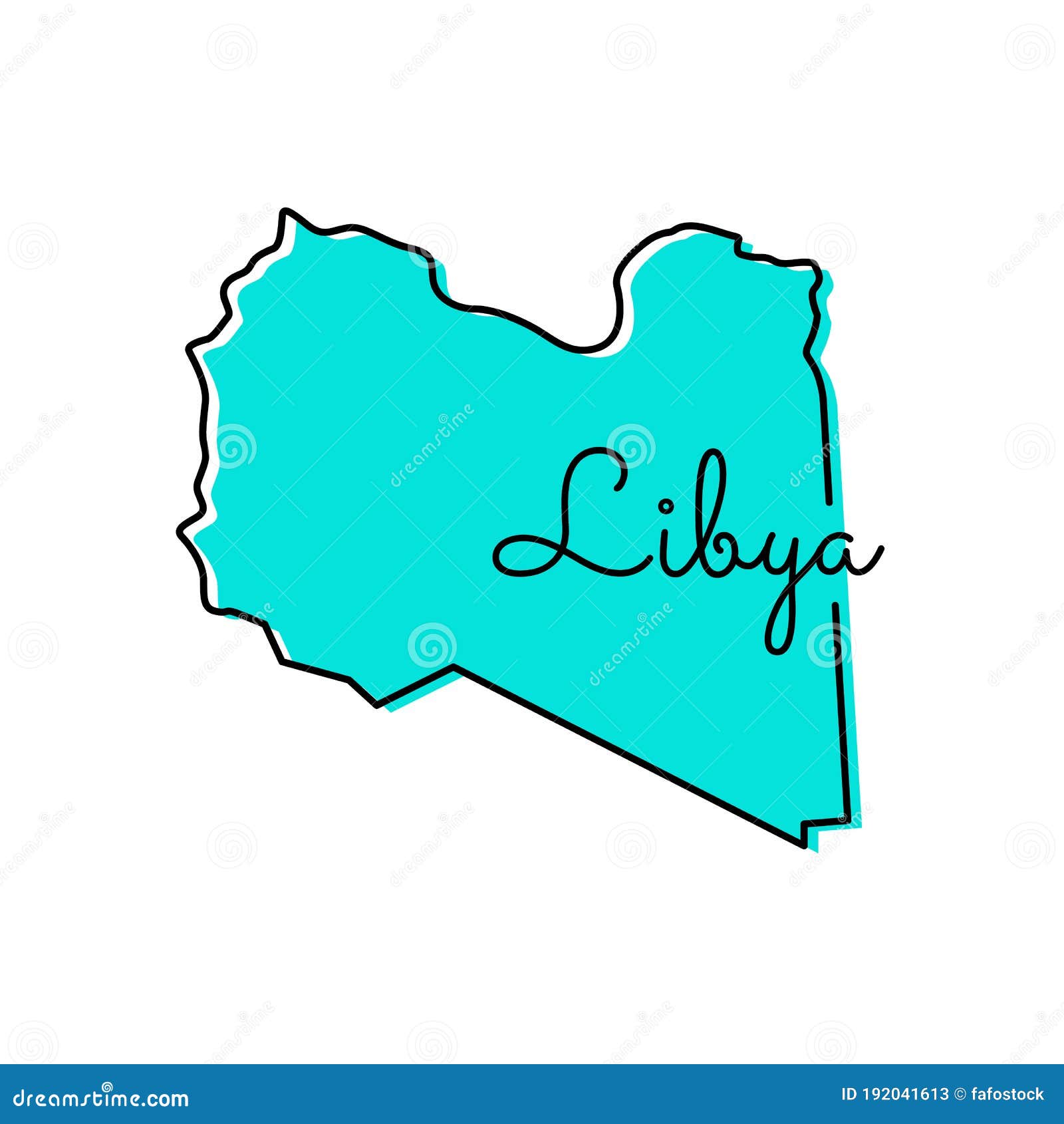 Libya Vector Map Isolated On White Background. High-Detailed Black ...