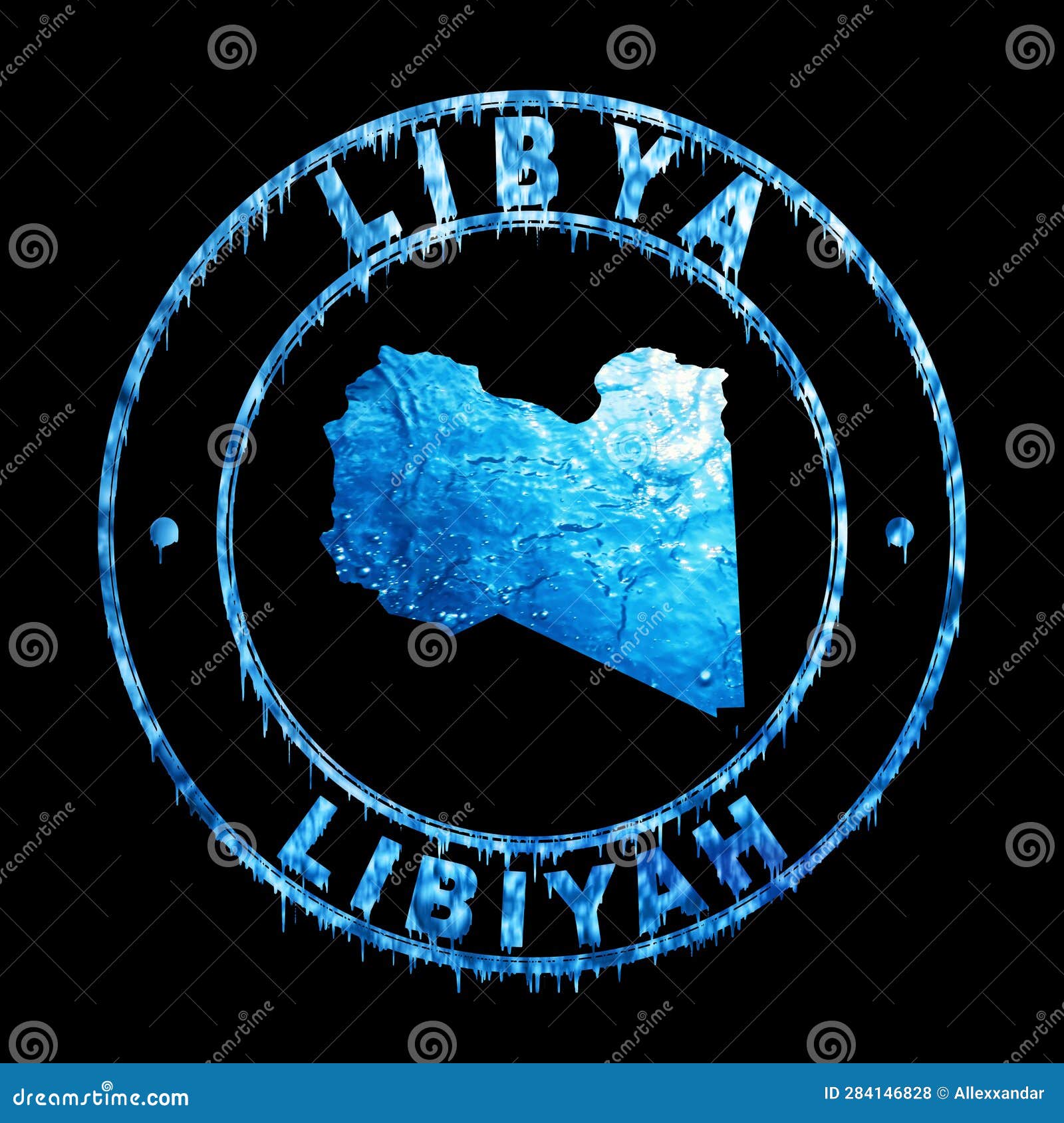 Map of Libya Water concept stock illustration. Illustration of health ...