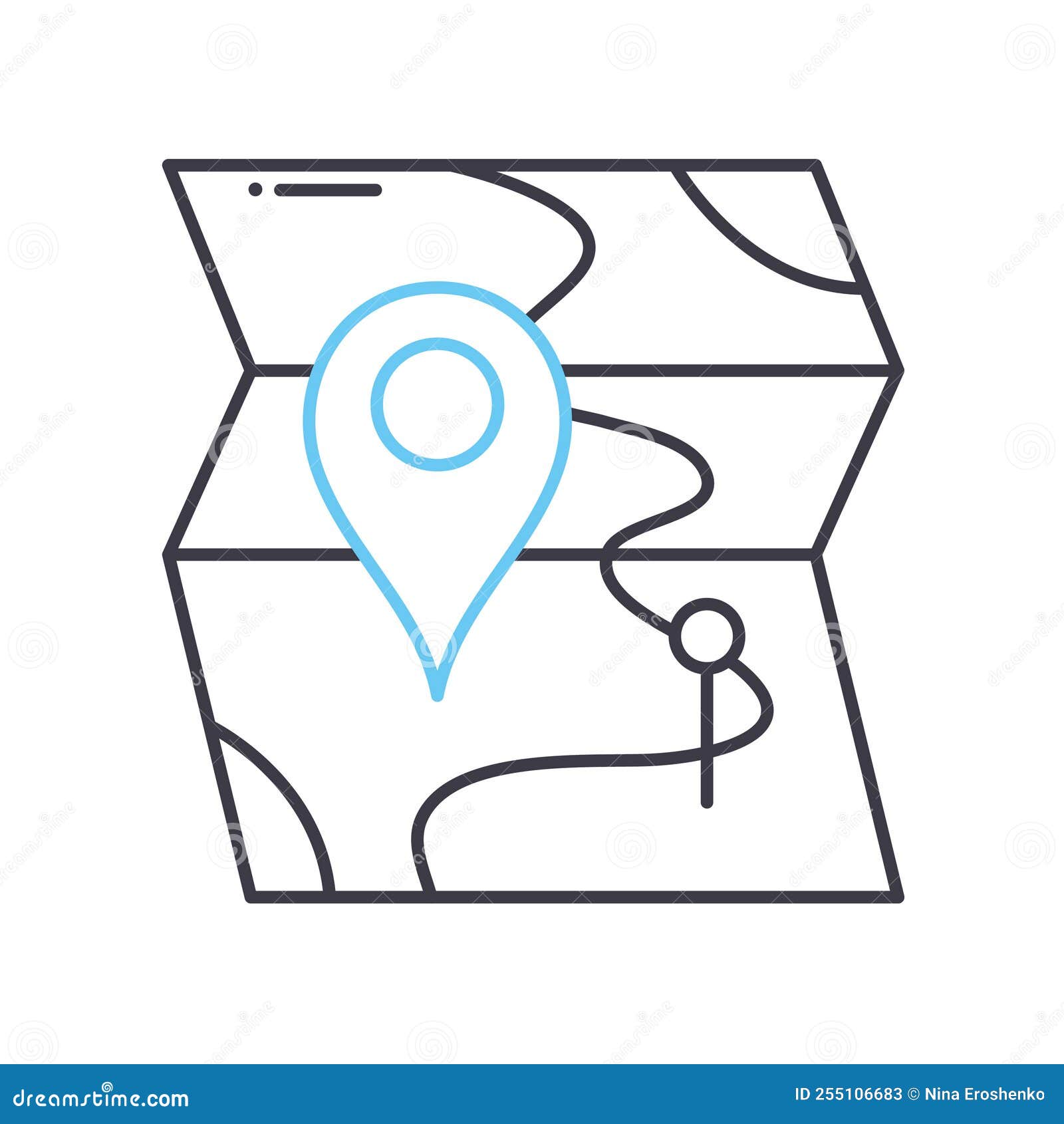 Map Line Icon, Outline Symbol, Vector Illustration, Concept Sign Stock ...