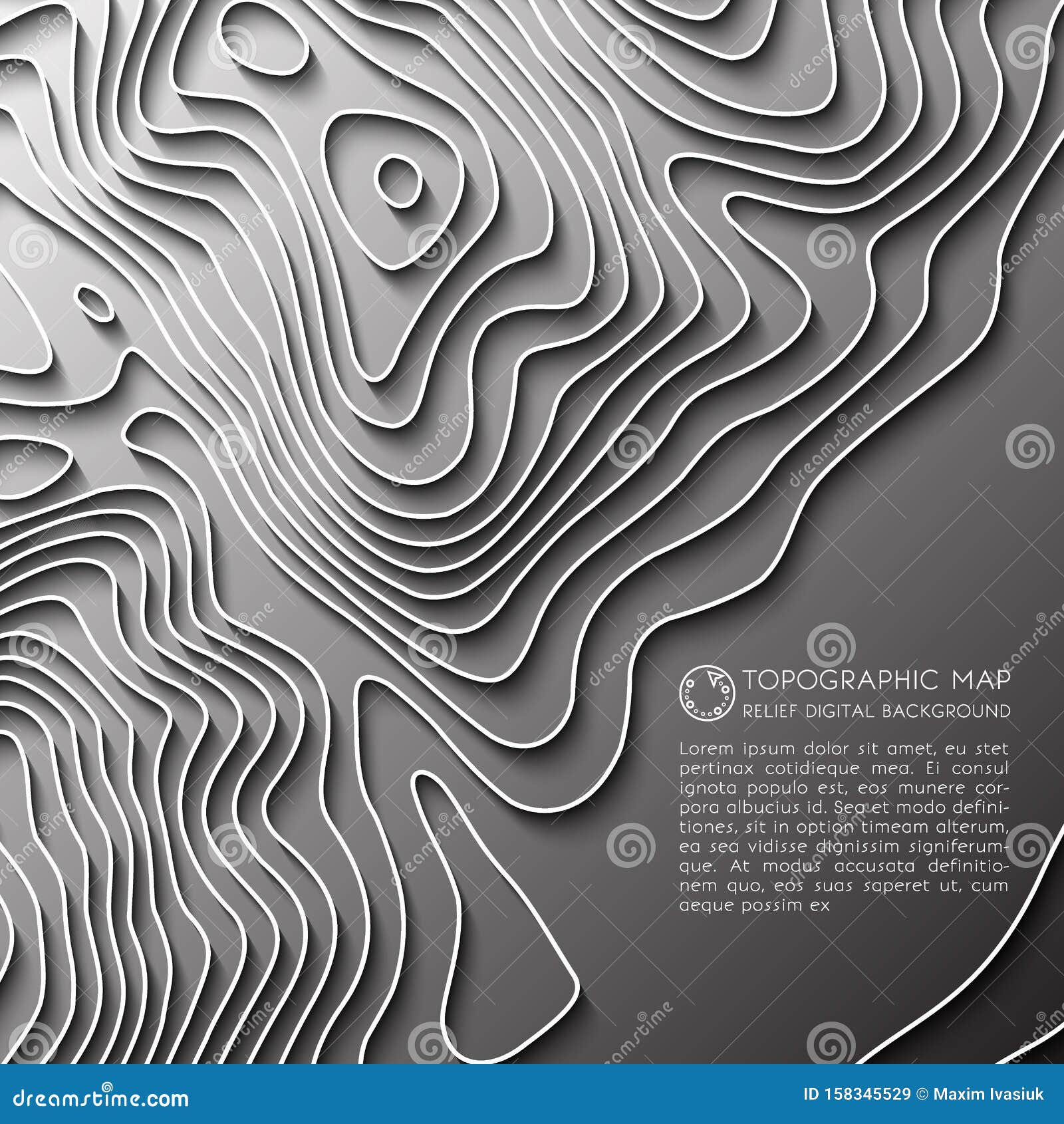 Topography Vector Map. Terrain Height Slices. Simple Infographic And ...