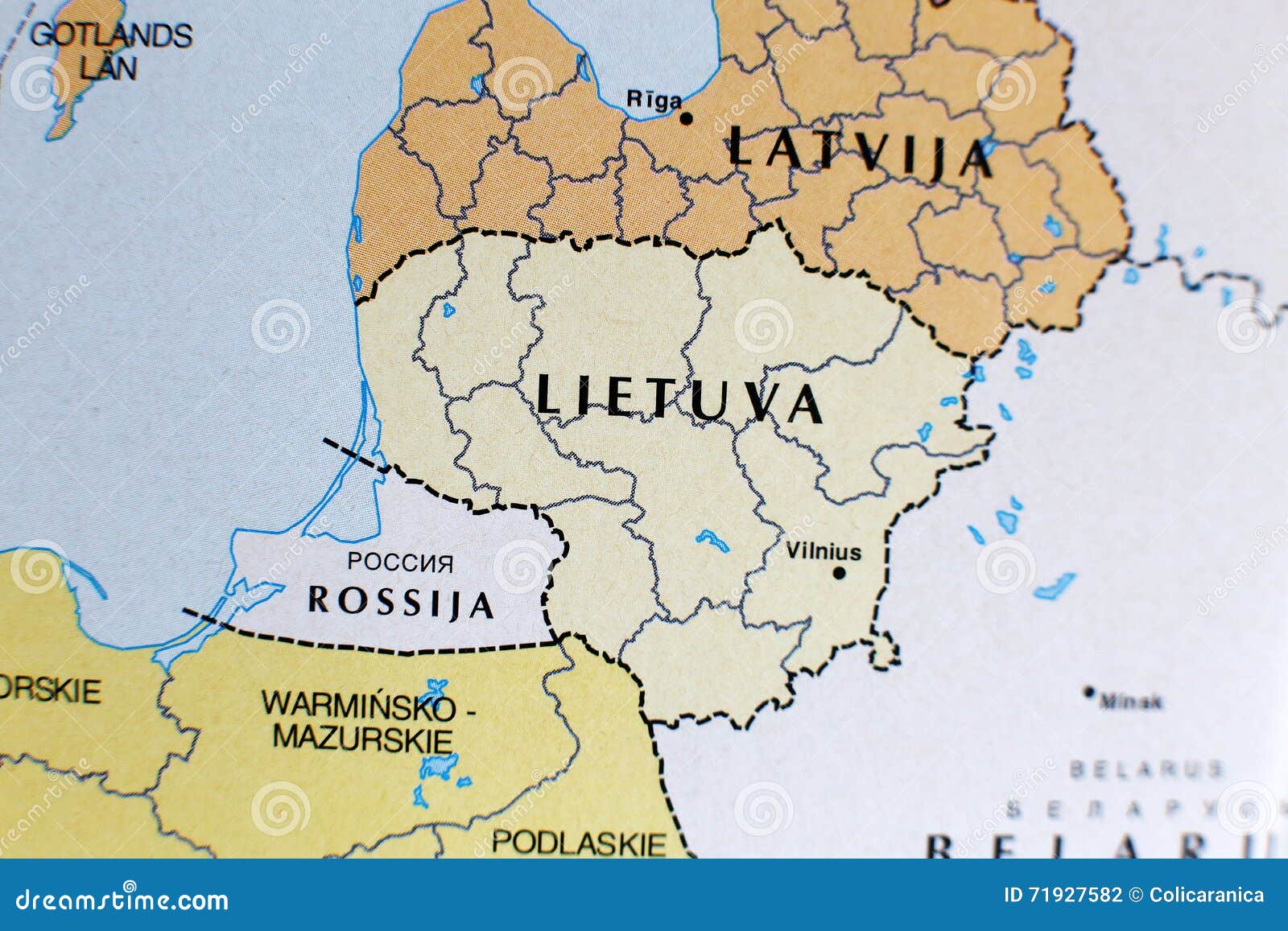 Map of Lithuania stock photo. Image of geographical, europe - 71927582
