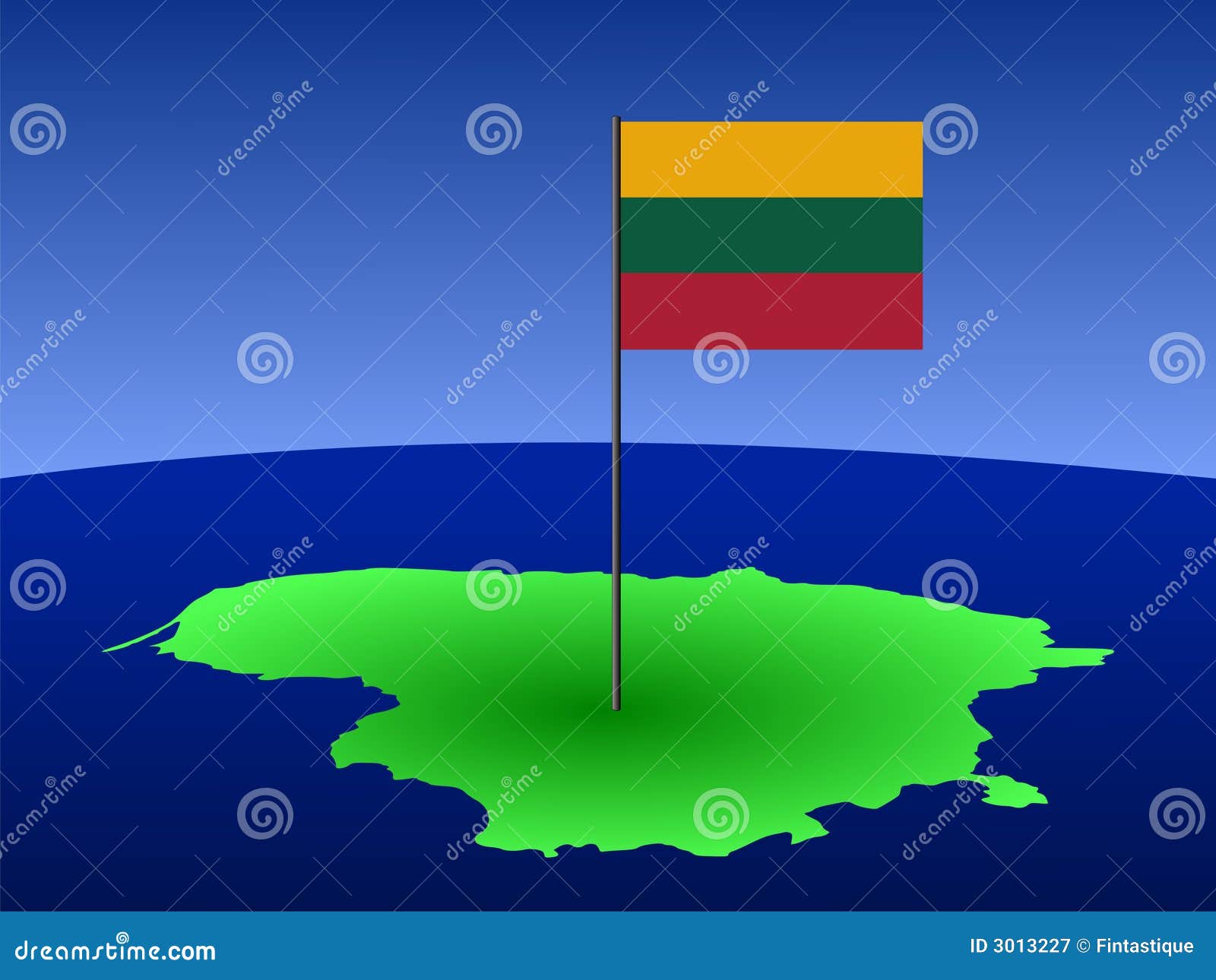 Map of Lithuania with flag stock vector. Illustration of outline - 3013227