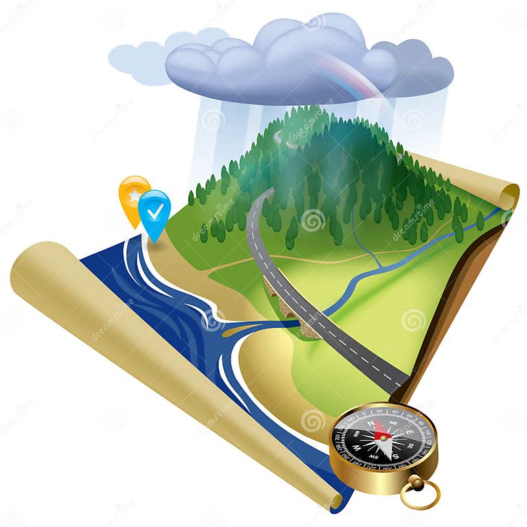 Map of locality stock vector. Illustration of nature - 29582202