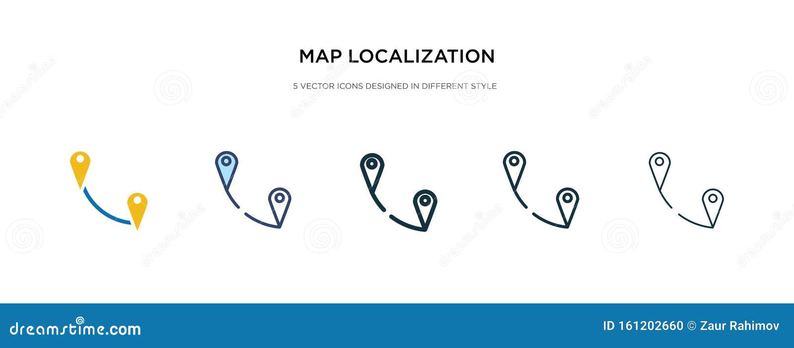 Map Localization Icon in Different Style Vector Illustration. Two ...
