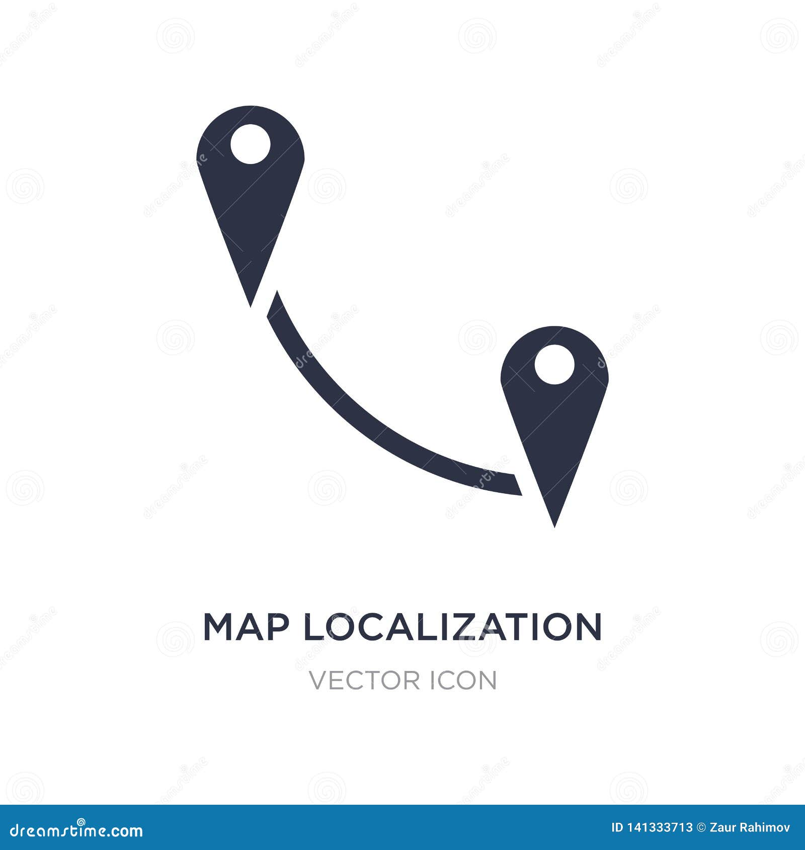 Map Localization Icon on White Background. Simple Element Illustration ...