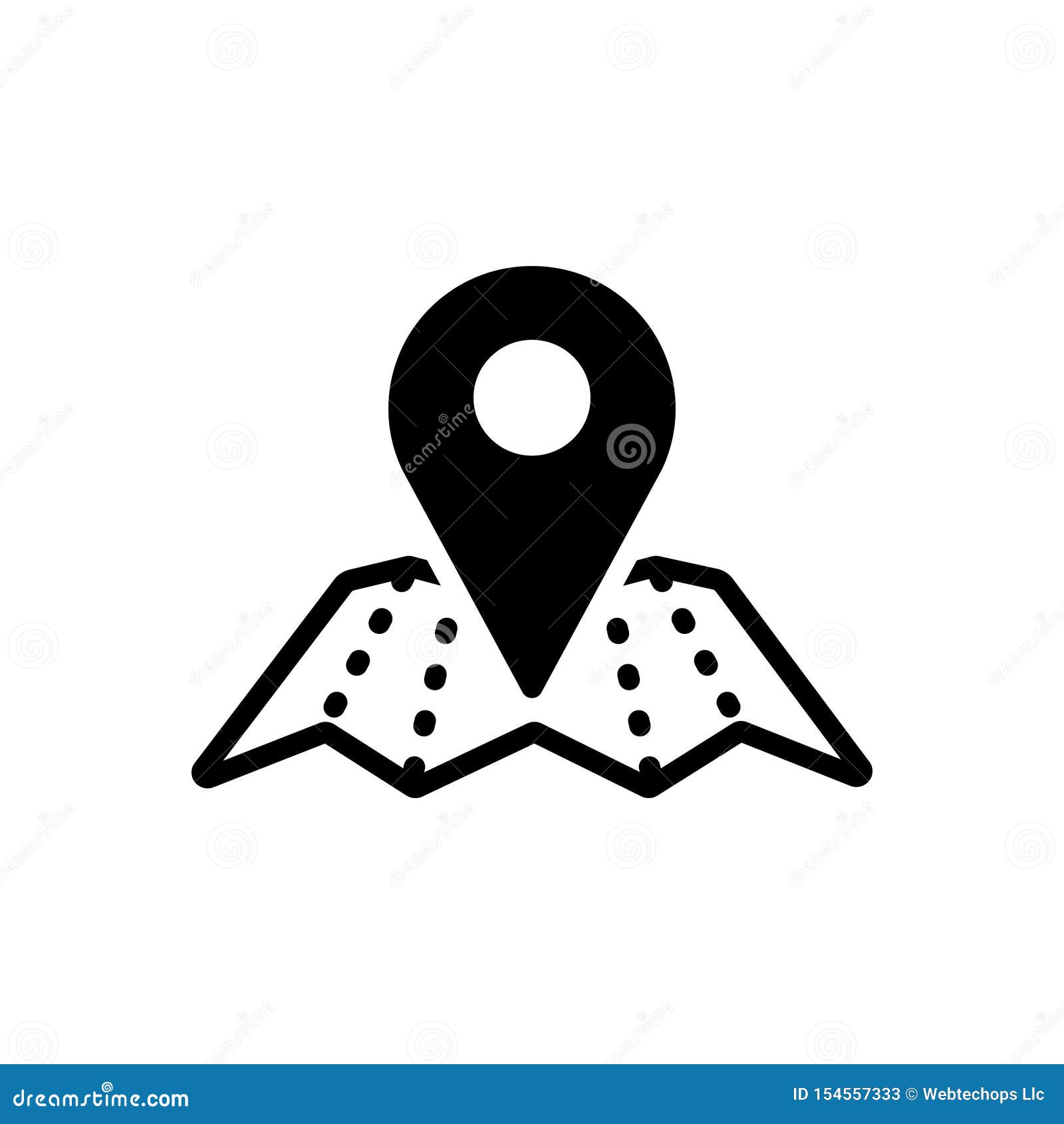 Black Solid Icon for Map Location, Location and App Stock Illustration ...