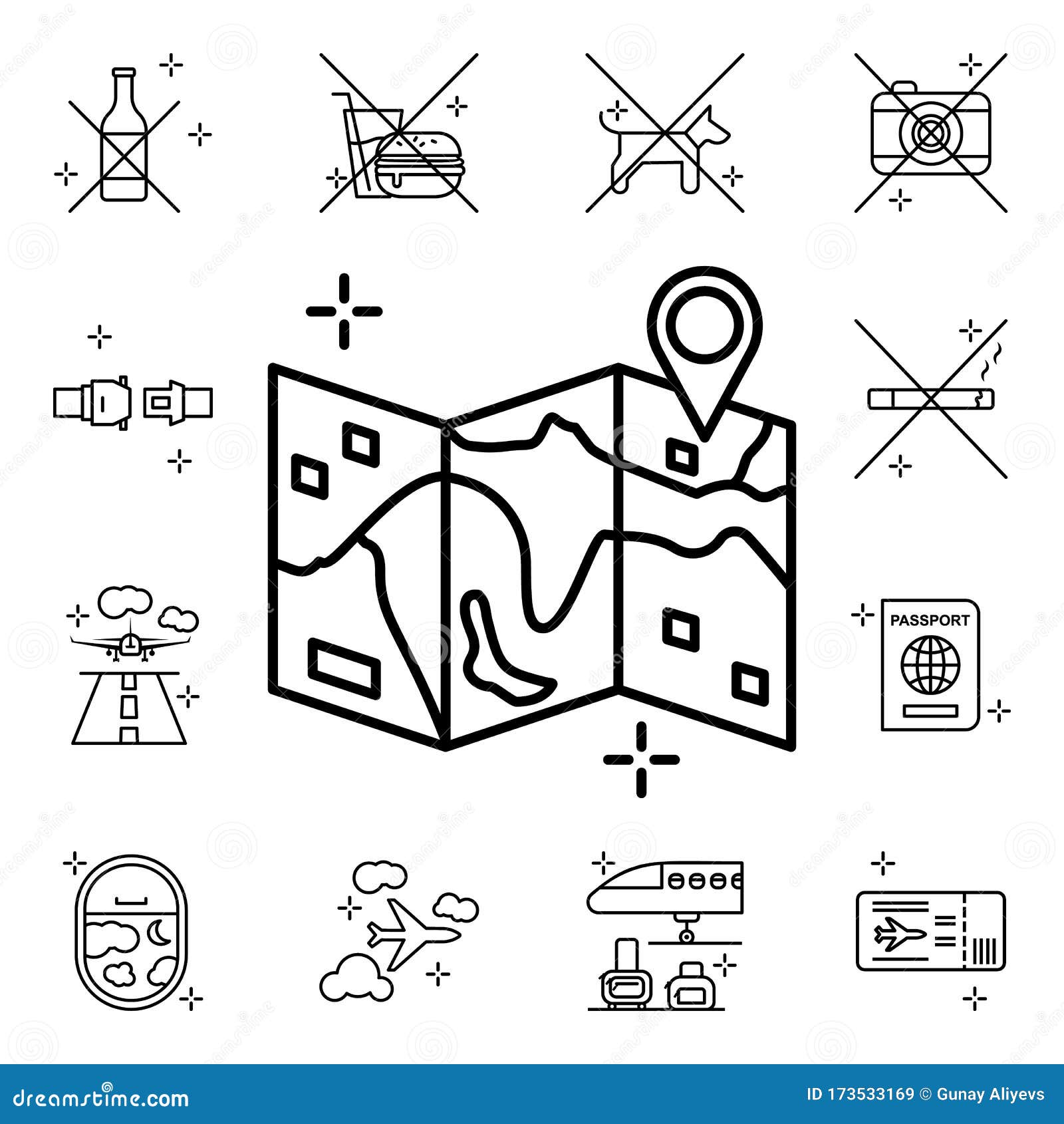 Map, Location Icon. Airport Icons Universal Set for Web and Mobile ...