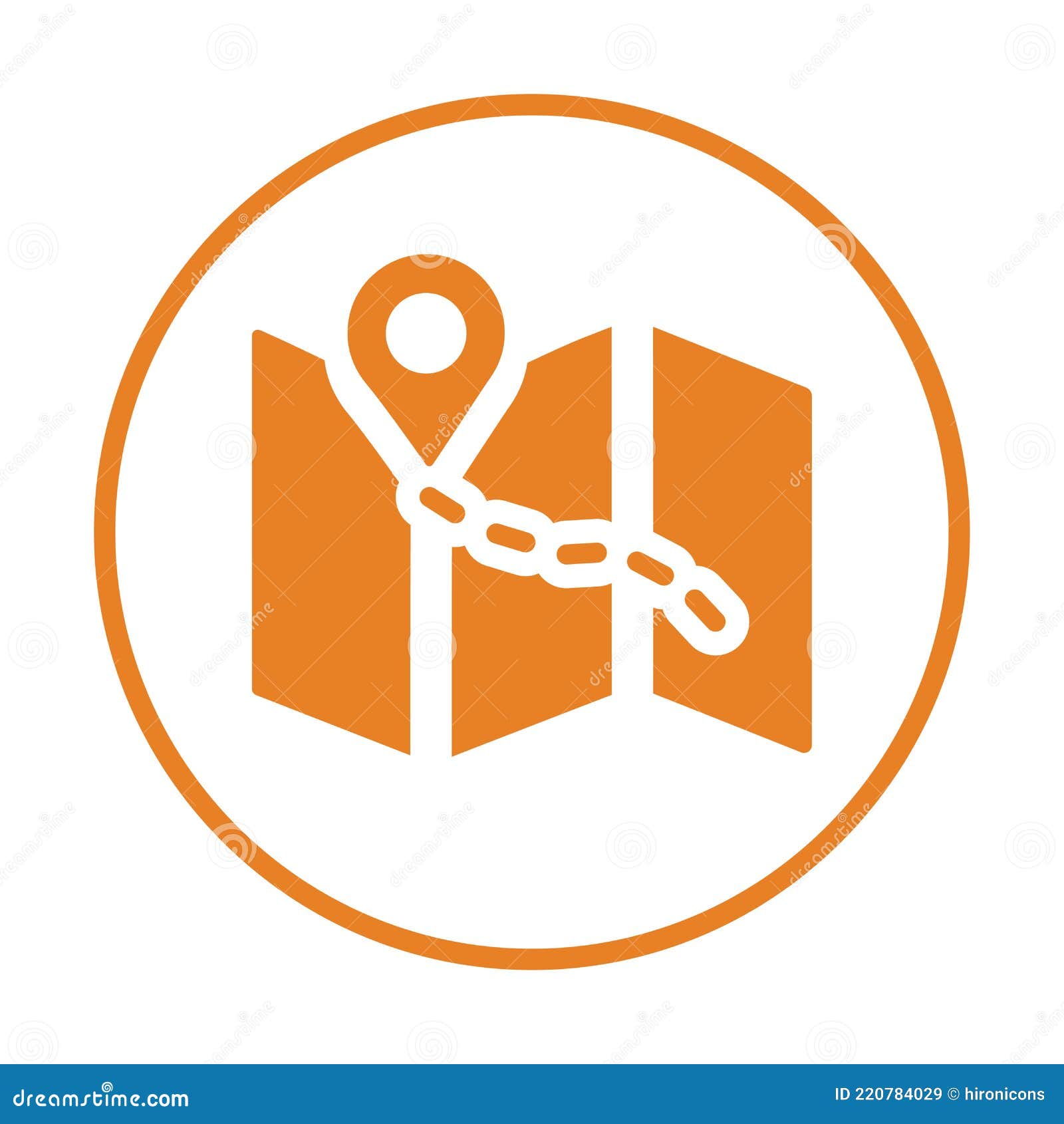 Map, Location Icon. Rounded Orange Color Vector Stock Vector ...