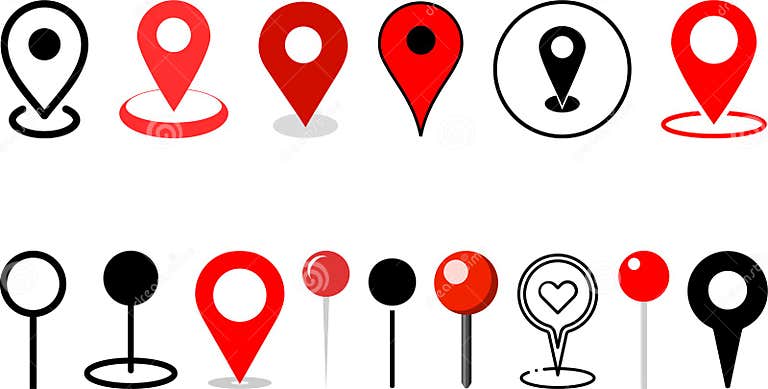 Map Location Icon Set Collection, Pinpoint, Position, Navigation ...