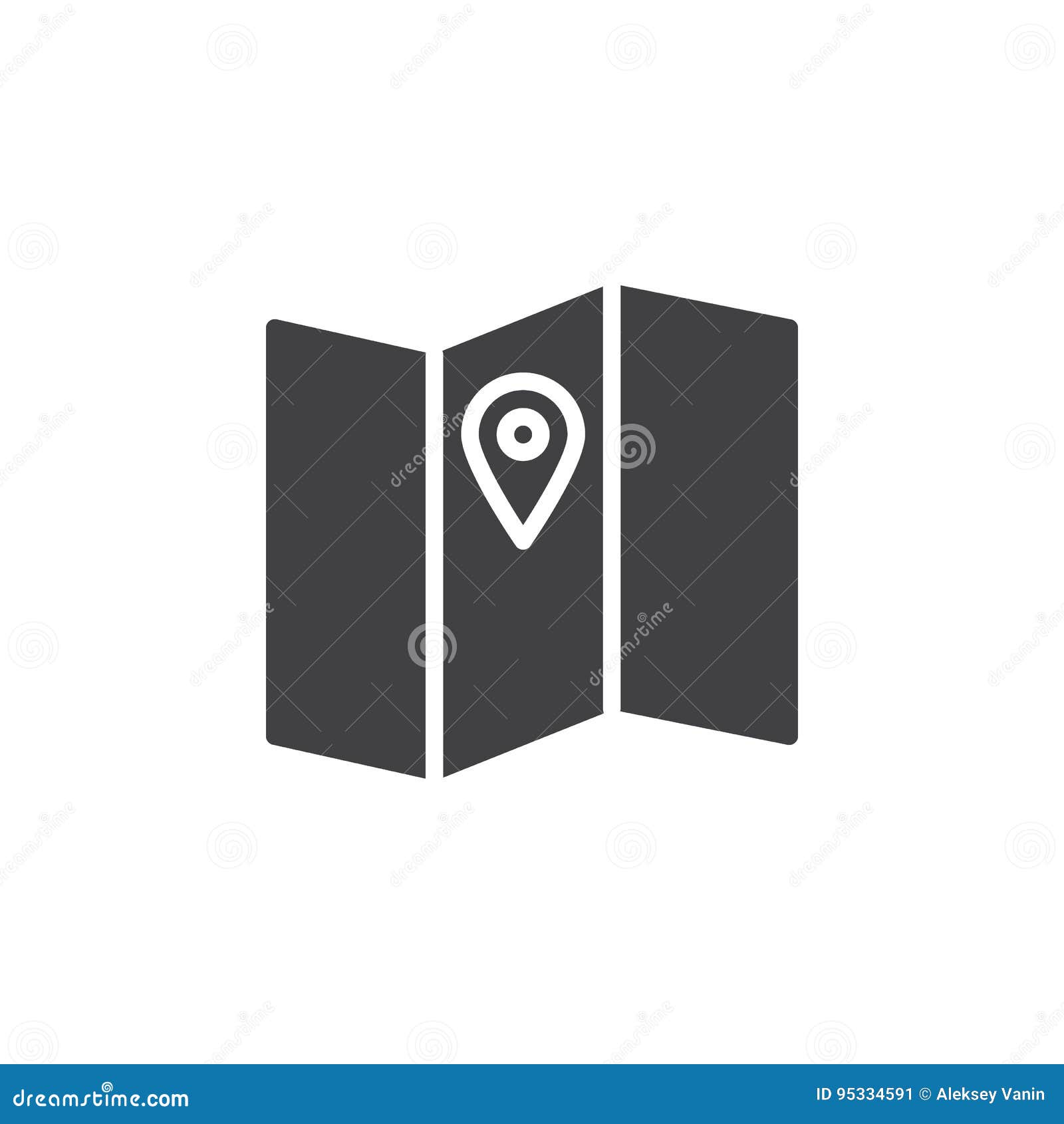 Map Location Icon Vector, Filled Flat Sign, Solid Pictogram Isolated on ...