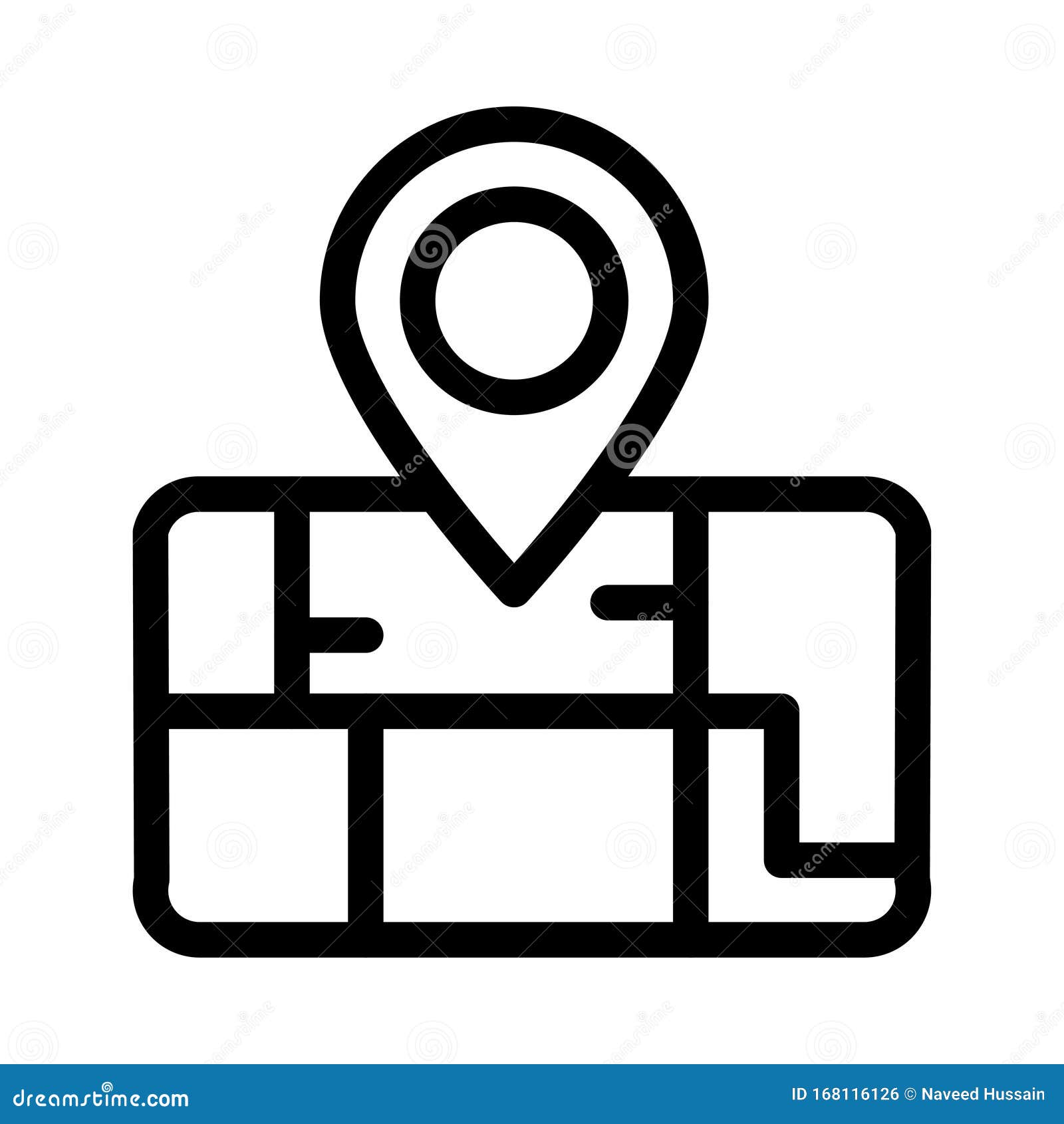 Map Location Vector Thin Line Icon Stock Illustration - Illustration of ...