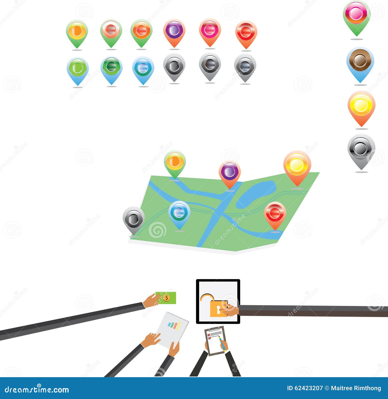 Map and Location Icons and Icon Map Stock Illustration - Illustration ...