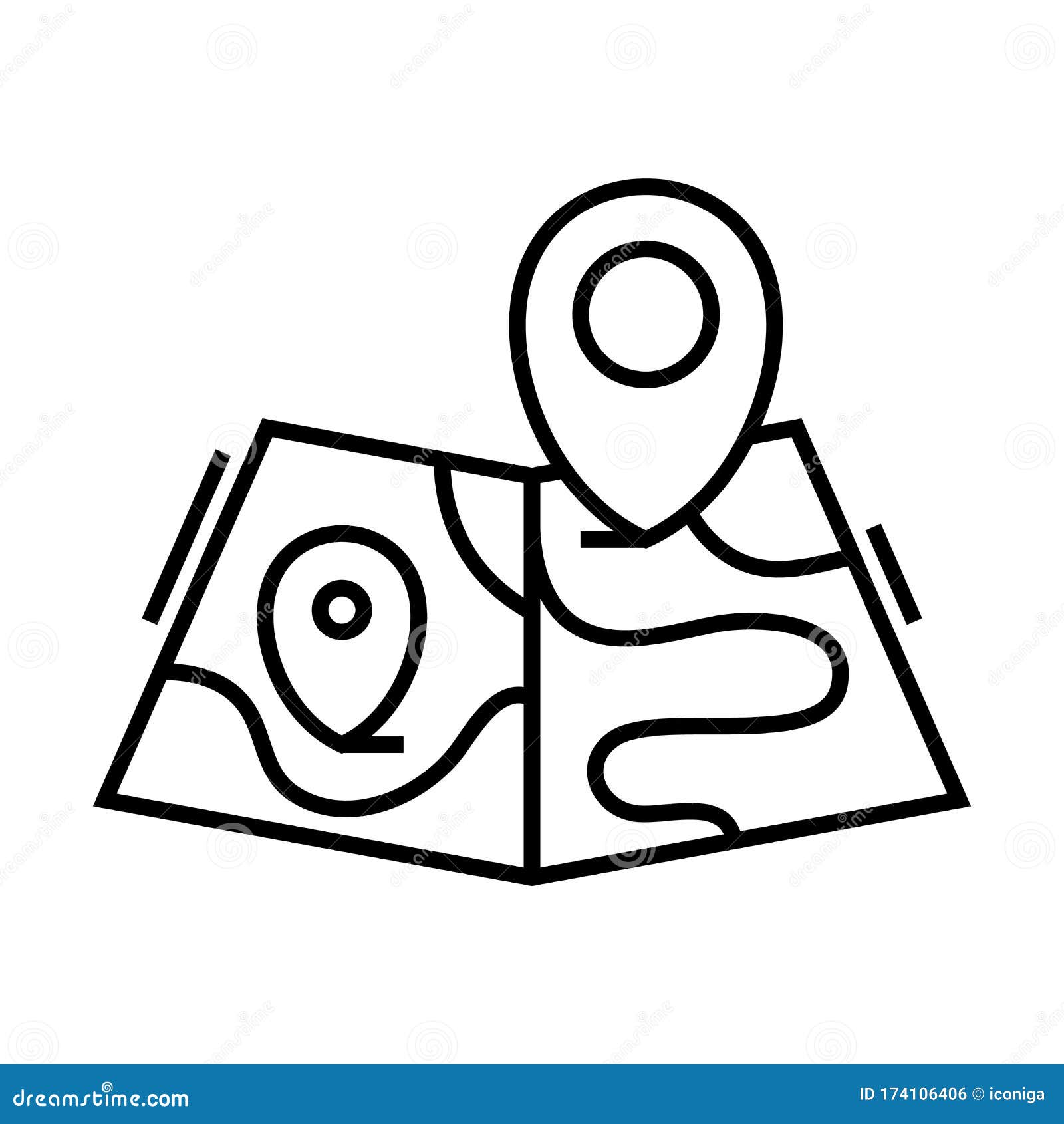Map Location Line Icon, Concept Sign, Outline Vector Illustration ... Map Location Line Icon, Concept Sign, Outline Vector Illustration ...