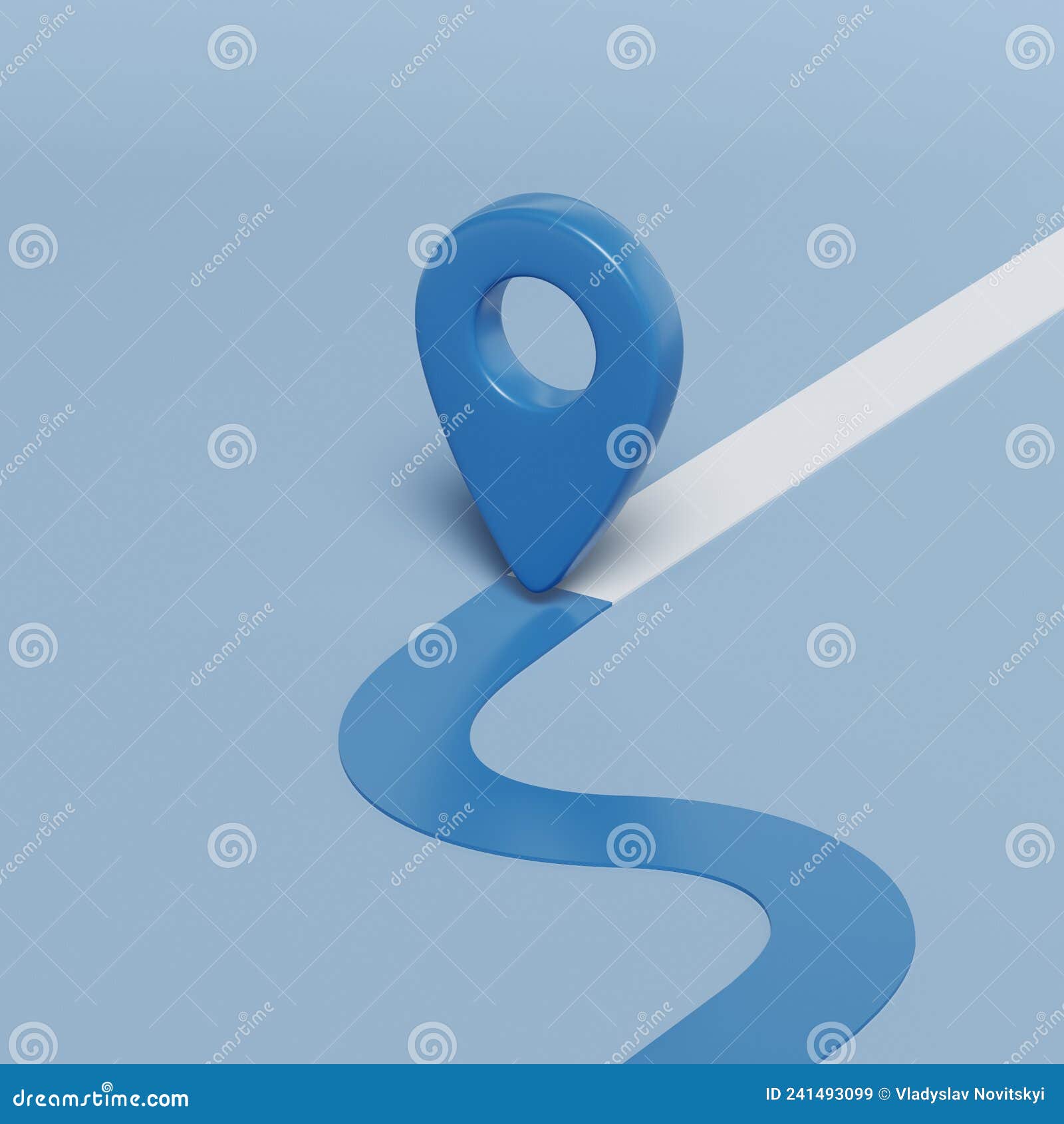 Map or Location Locator Marker, Blue Navigation Icon on Blue Background ...