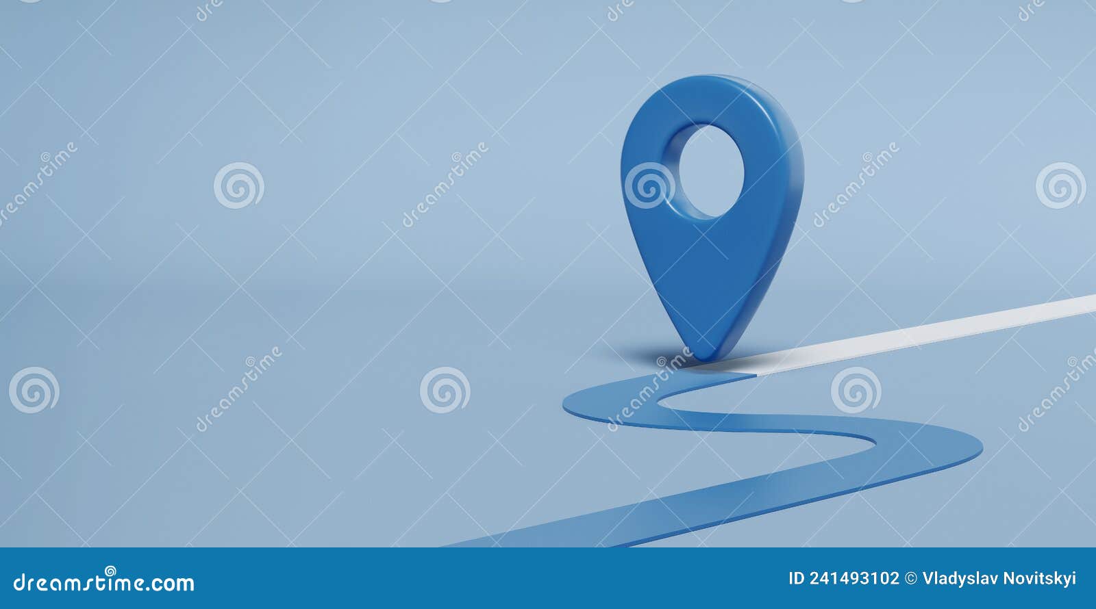 Map or Location Locator Marker, Blue Navigation Icon on Blue Background ...