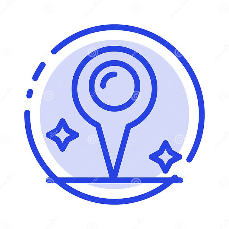 Map, Location, Marker Blue Dotted Line Line Icon Stock Vector ...