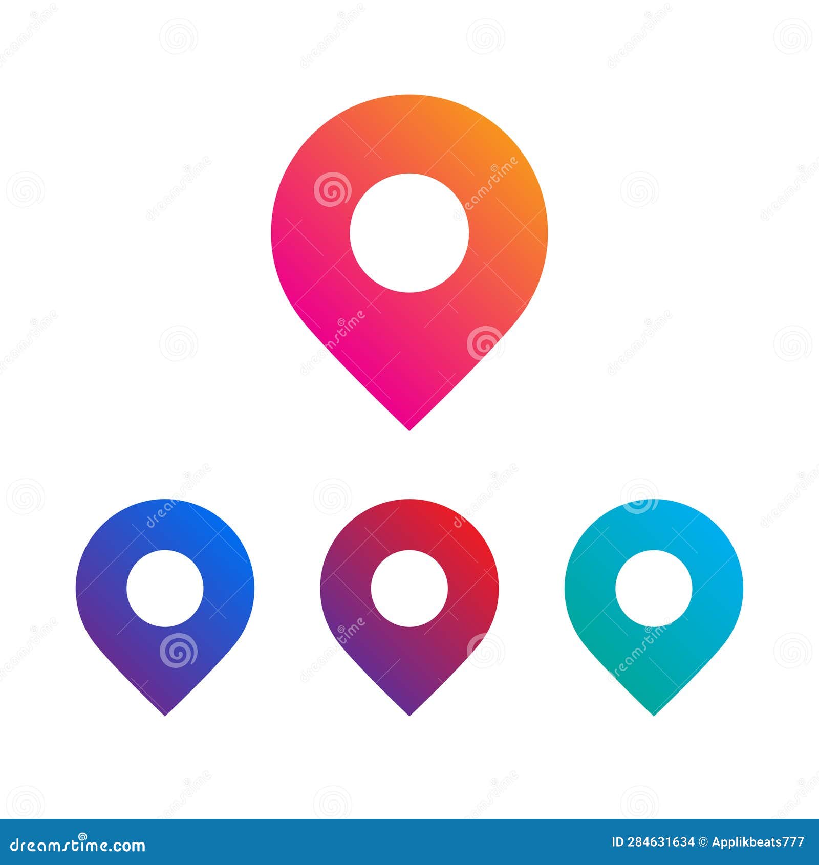 Map Location Pin Icon Set. Vector Illustration Stock Vector ...