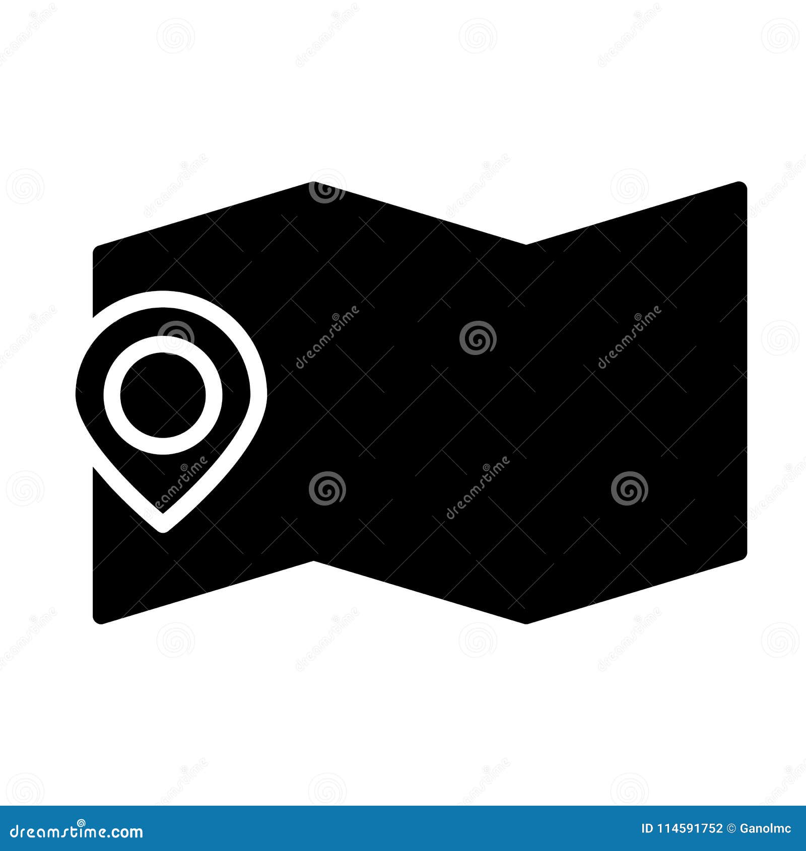 Map Location with Pin Icon. Vector Simple Minimal 96x96 Pictogram Stock ...