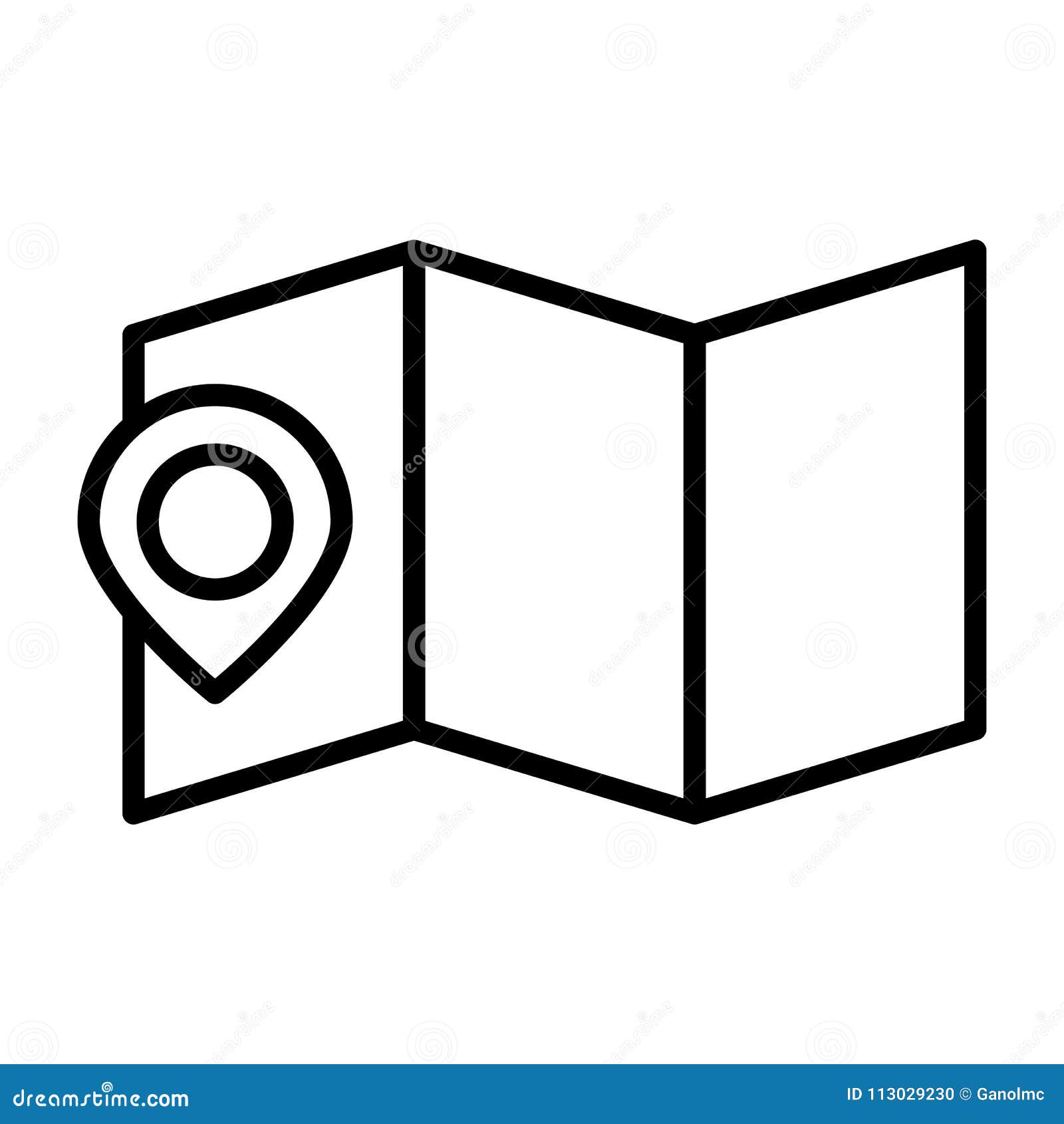 Map Location with Pin Line Icon. Vector Simple Minimal 96x96 Pictogram ...