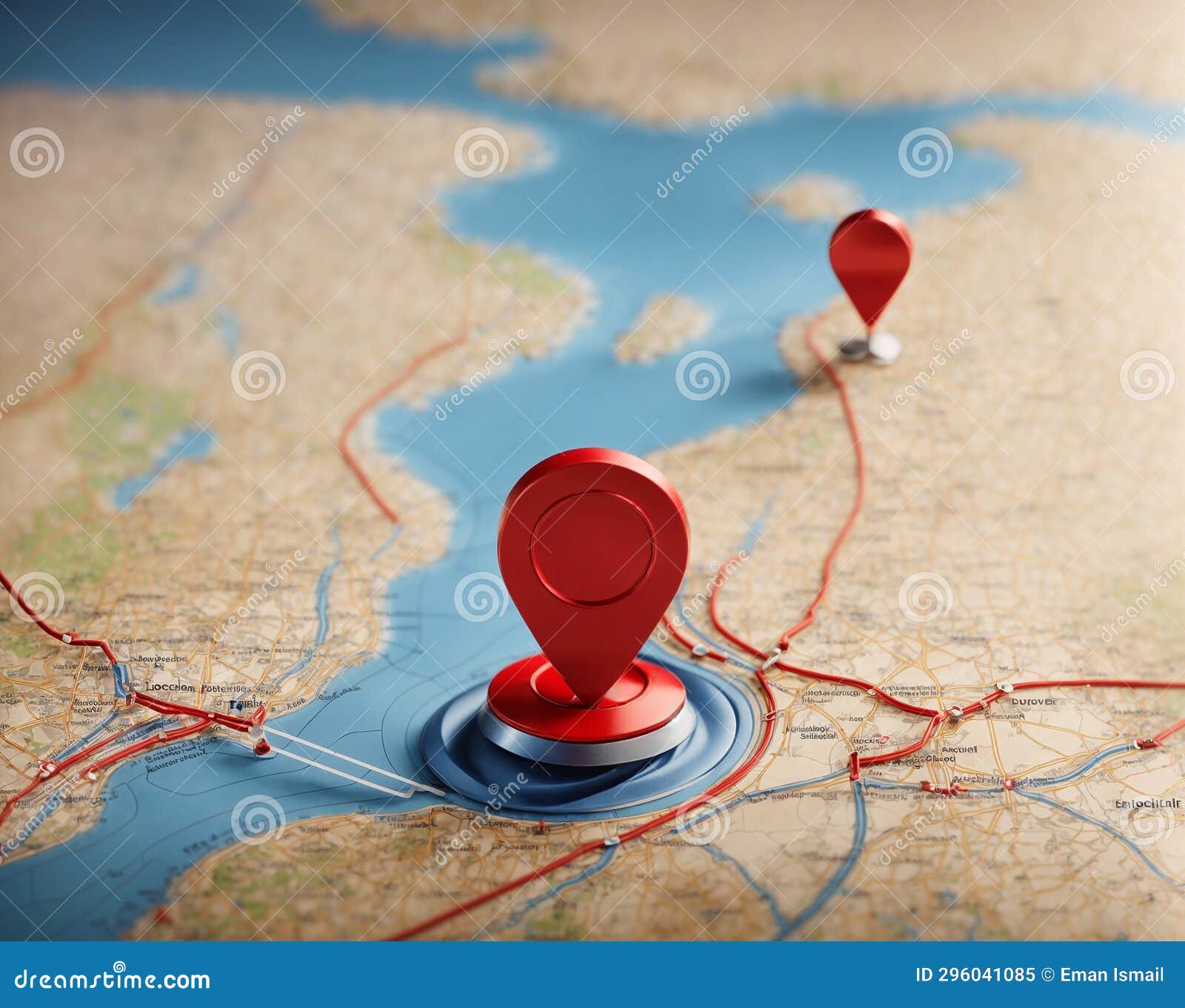 Map Location with a Pin Target on it Stock Illustration - Illustration ...