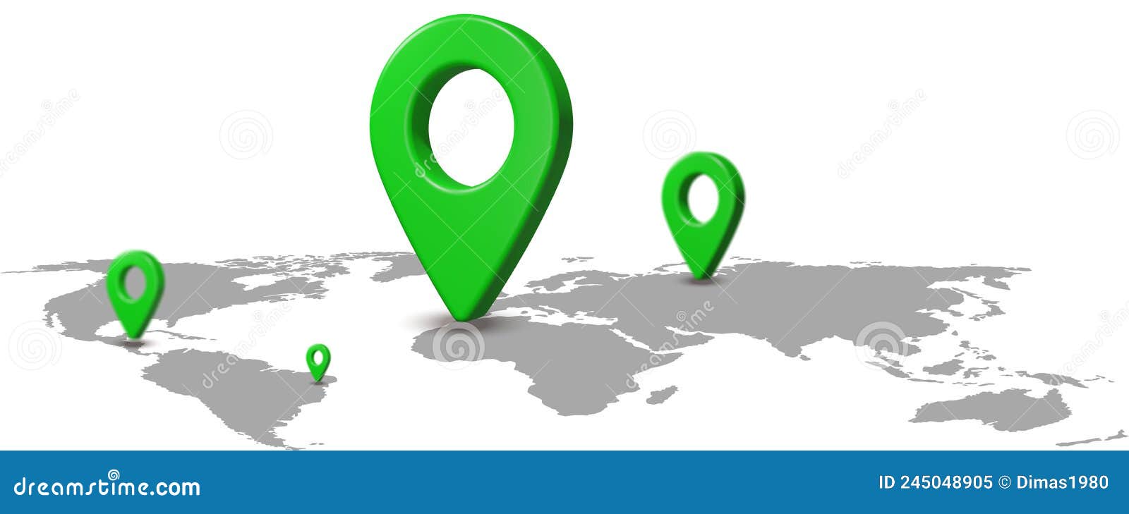 Map Location Pinpointer On World Map. 3D Render Stock Photography ...