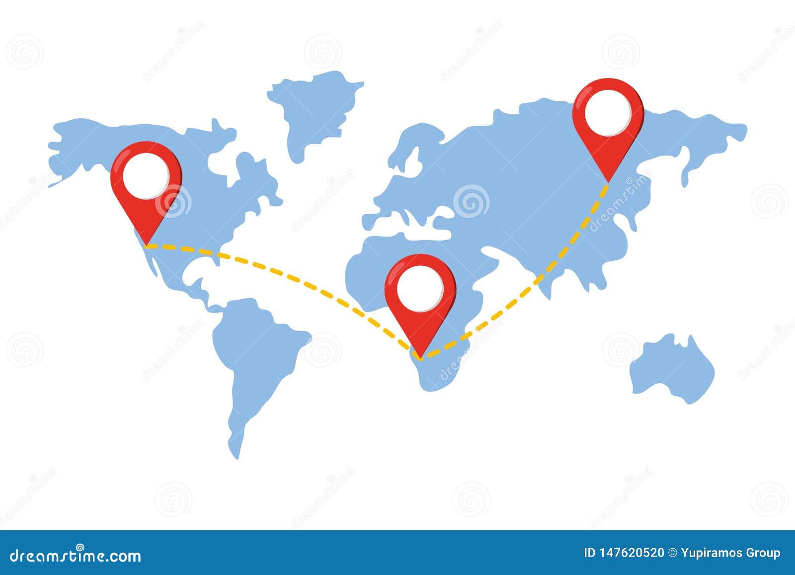 Map With Location Pointers Stock Vector Illustration Of Detail 147620520
