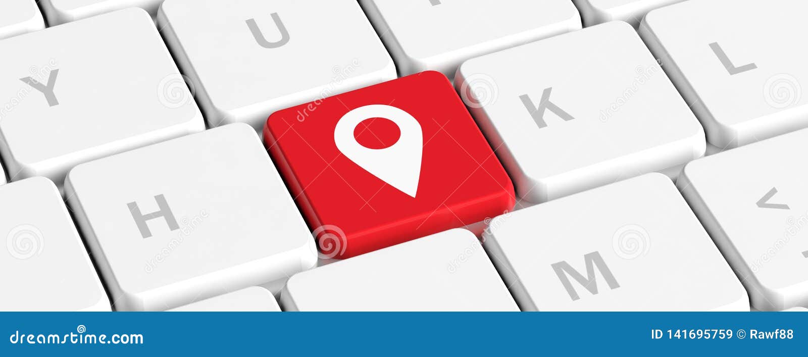 Map, Location. Red Key Button with a Pointer Sign on a Computer ...