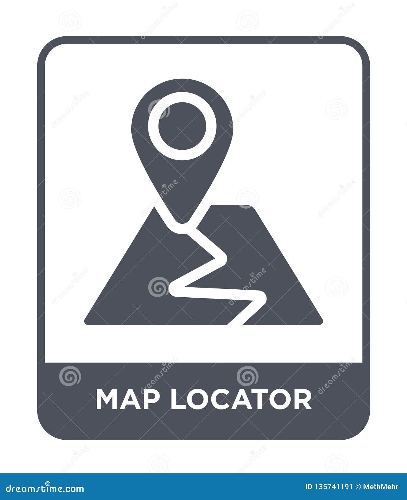Map Locator Icon in Trendy Design Style. Map Locator Icon Isolated on ...