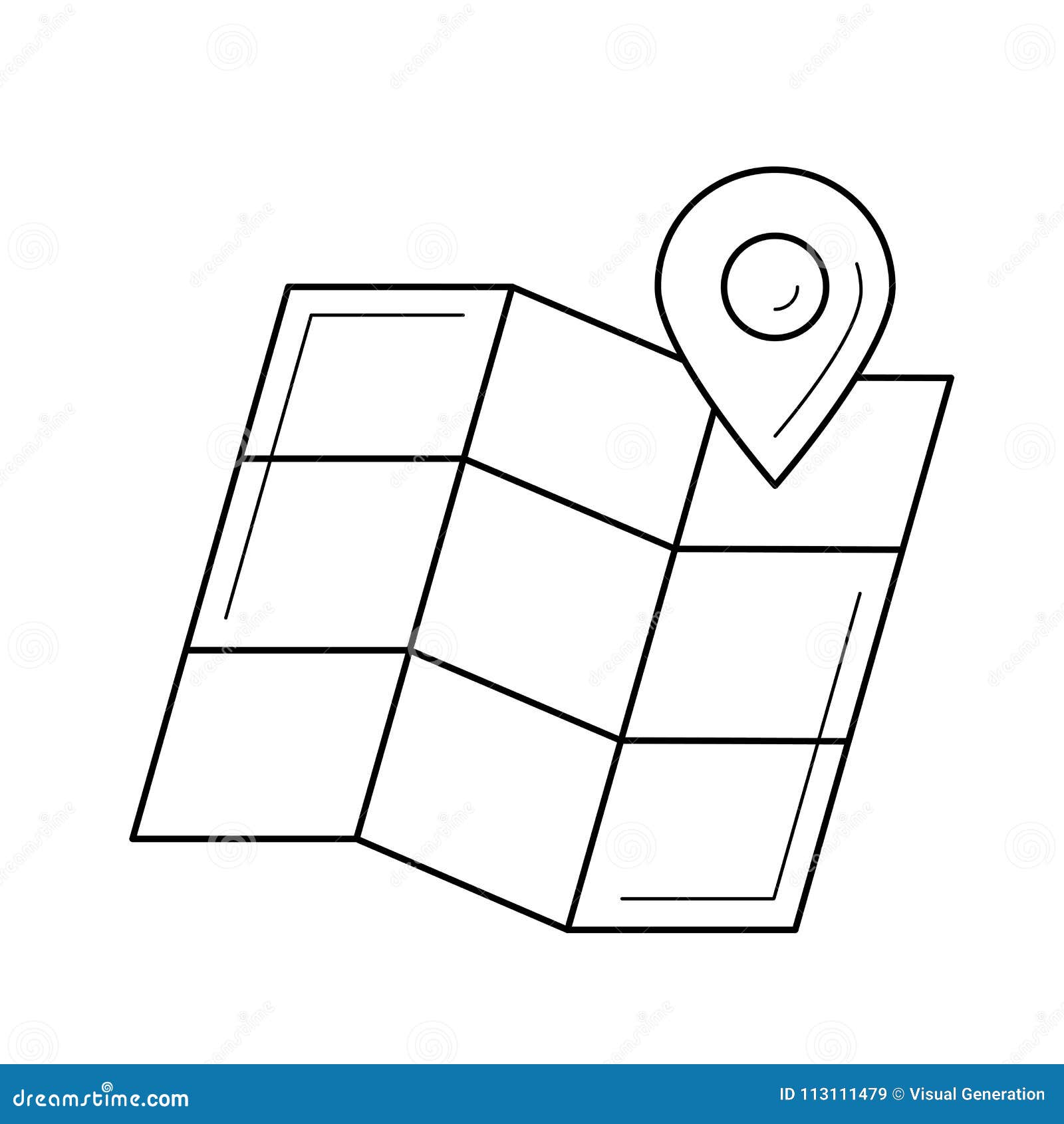 Map locator line icon. stock vector. Illustration of mark - 113111479