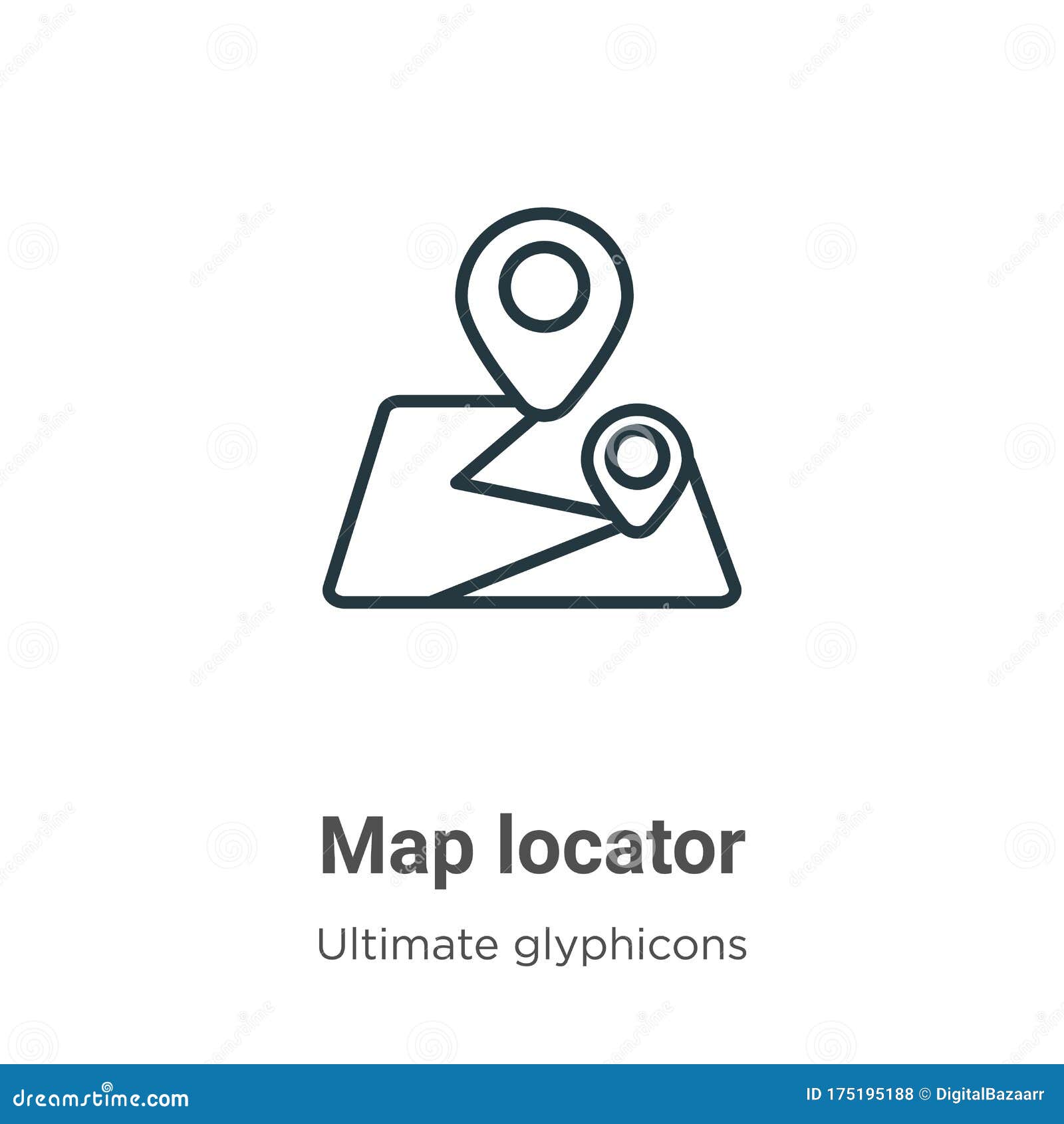 Map Locator Outline Vector Icon. Thin Line Black Map Locator Icon, Flat ...