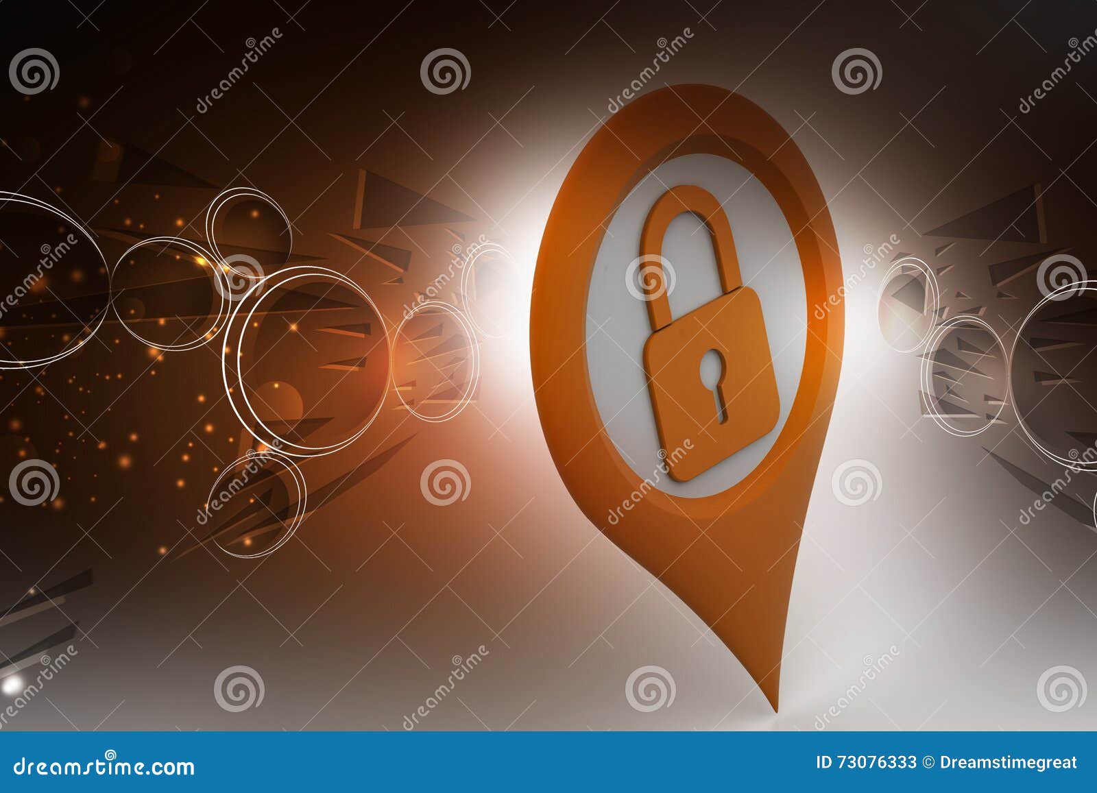 Map Locator with Security Sign Stock Illustration - Illustration of ...