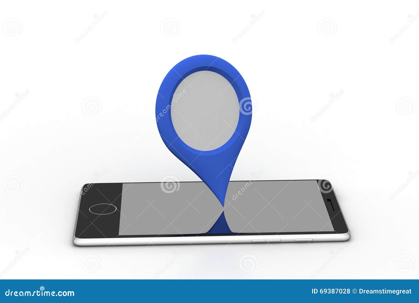 Map Locator on the Smart Phone Stock Illustration - Illustration of ...