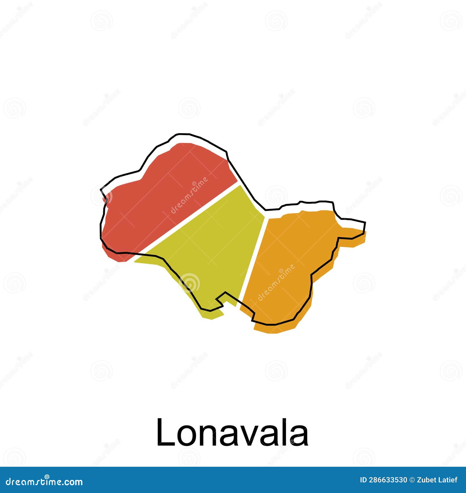 Map of Lonavala City Modern Simple Geometric, Illustration Vector ...