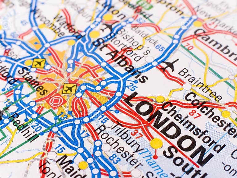 Map of London stock image. Image of kingdom, detail, closeup - 6706121