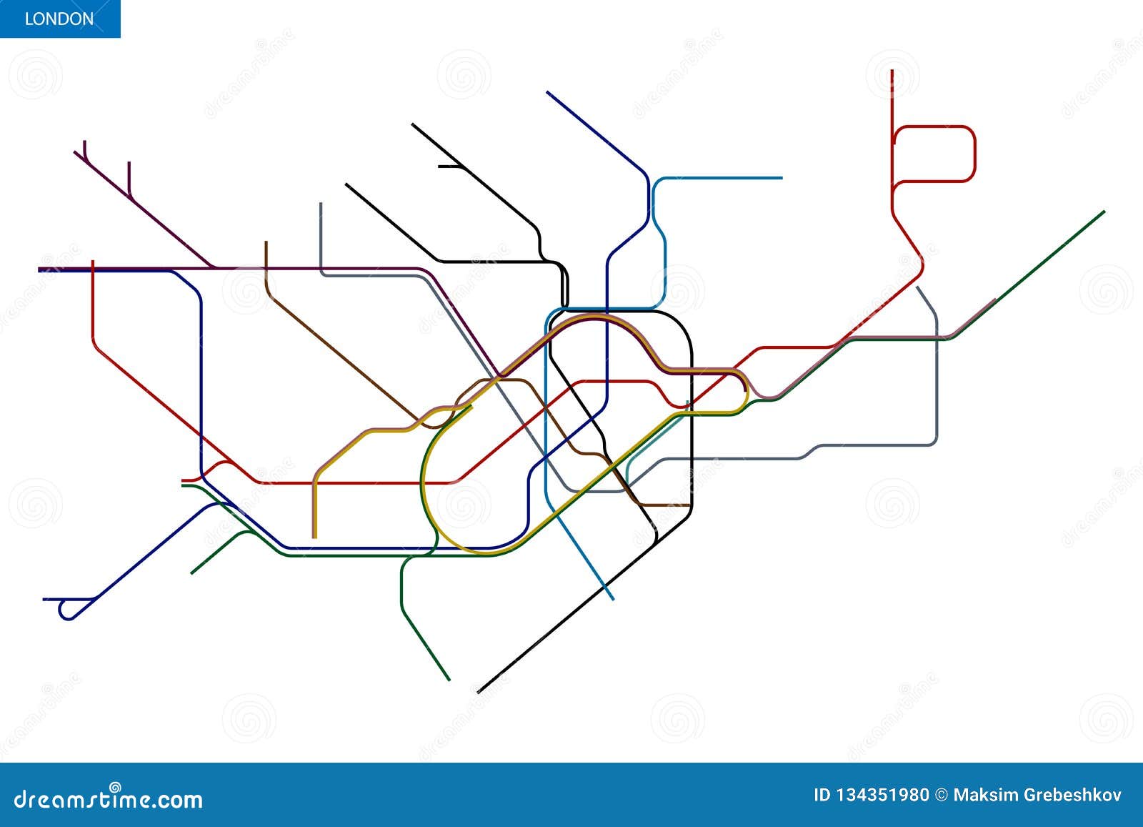 Map Of London Underground, Overground,DLR, And Crossrail Royalty-Free ...