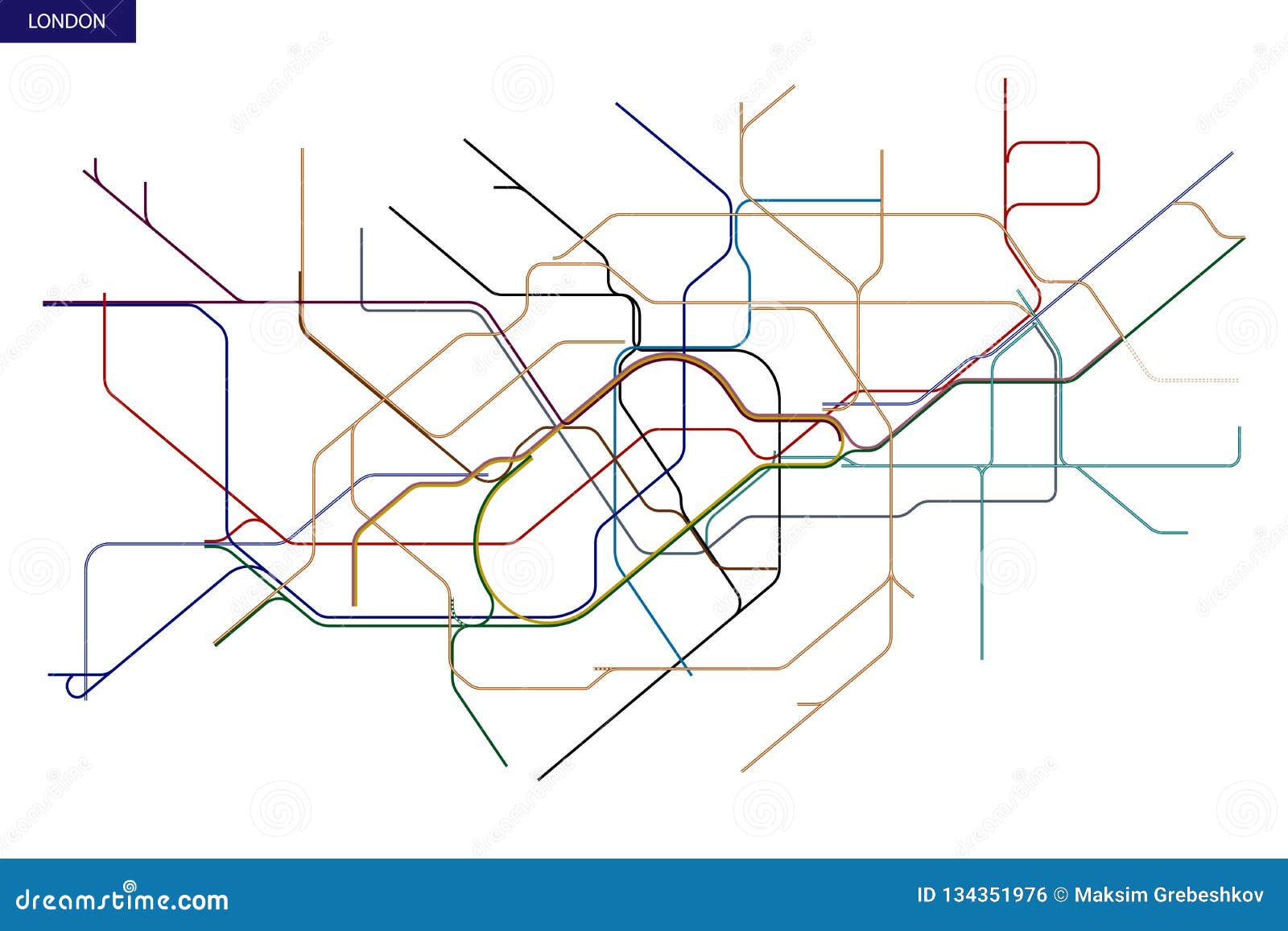 Map of the London Underground Stock Illustration - Illustration of ...
