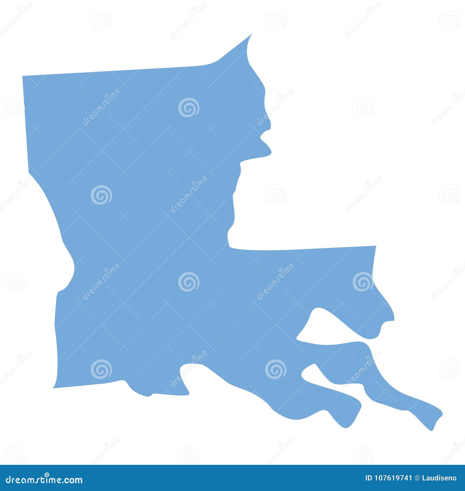 Louisiana State map stock vector. Illustration of abstract - 107619741