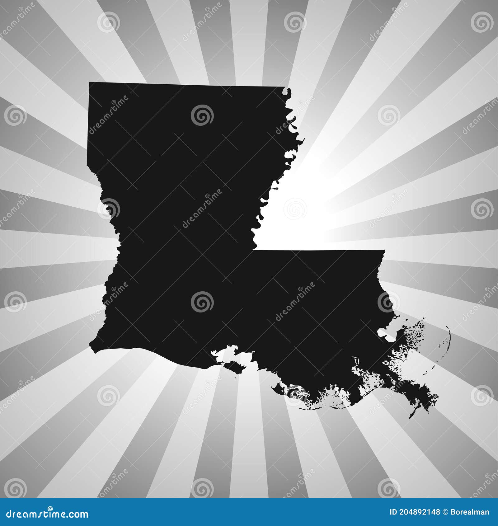 Map of the Louisiana stock vector. Illustration of states - 204892148