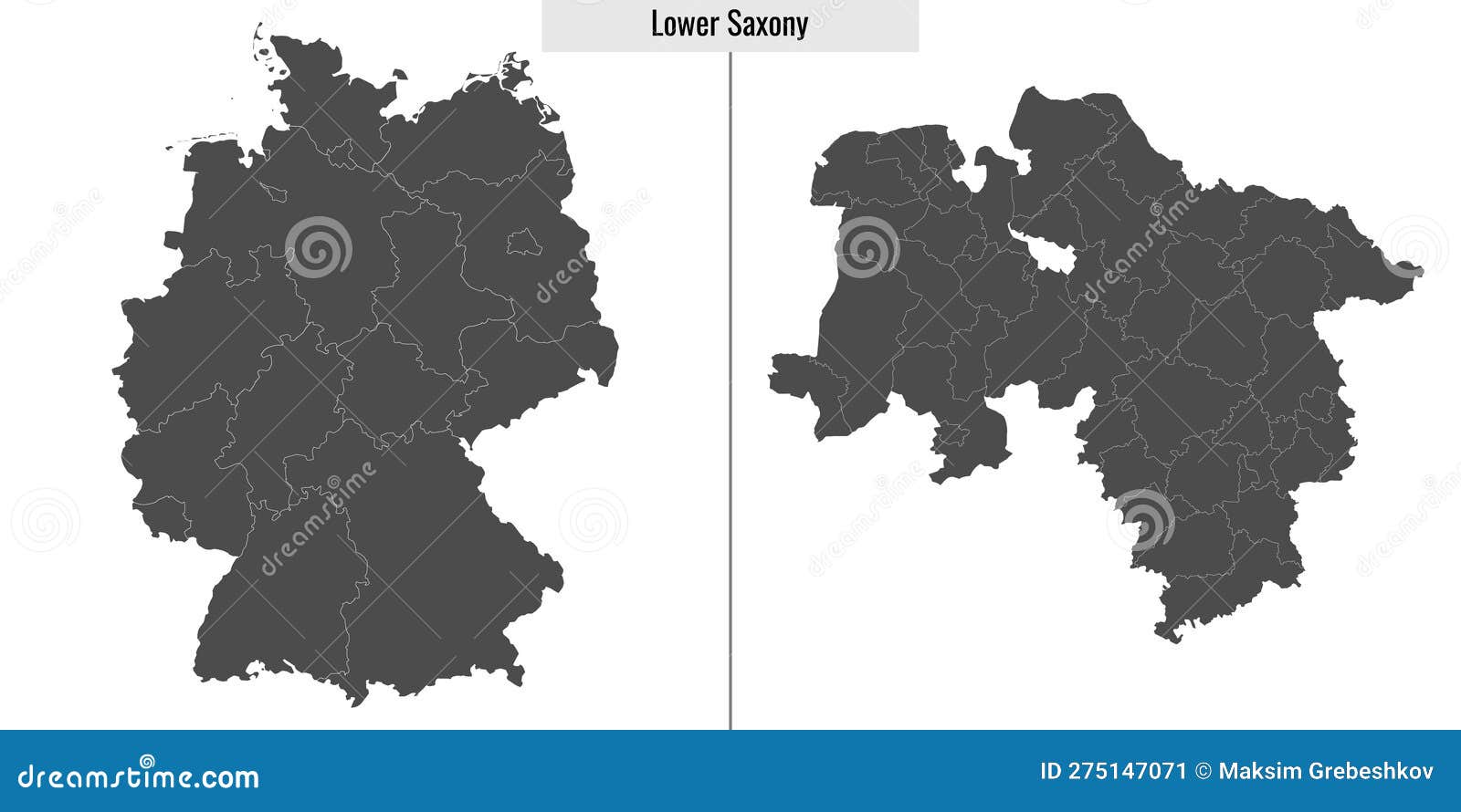 Map of Lower Saxony State of Germany Stock Vector - Illustration of ...