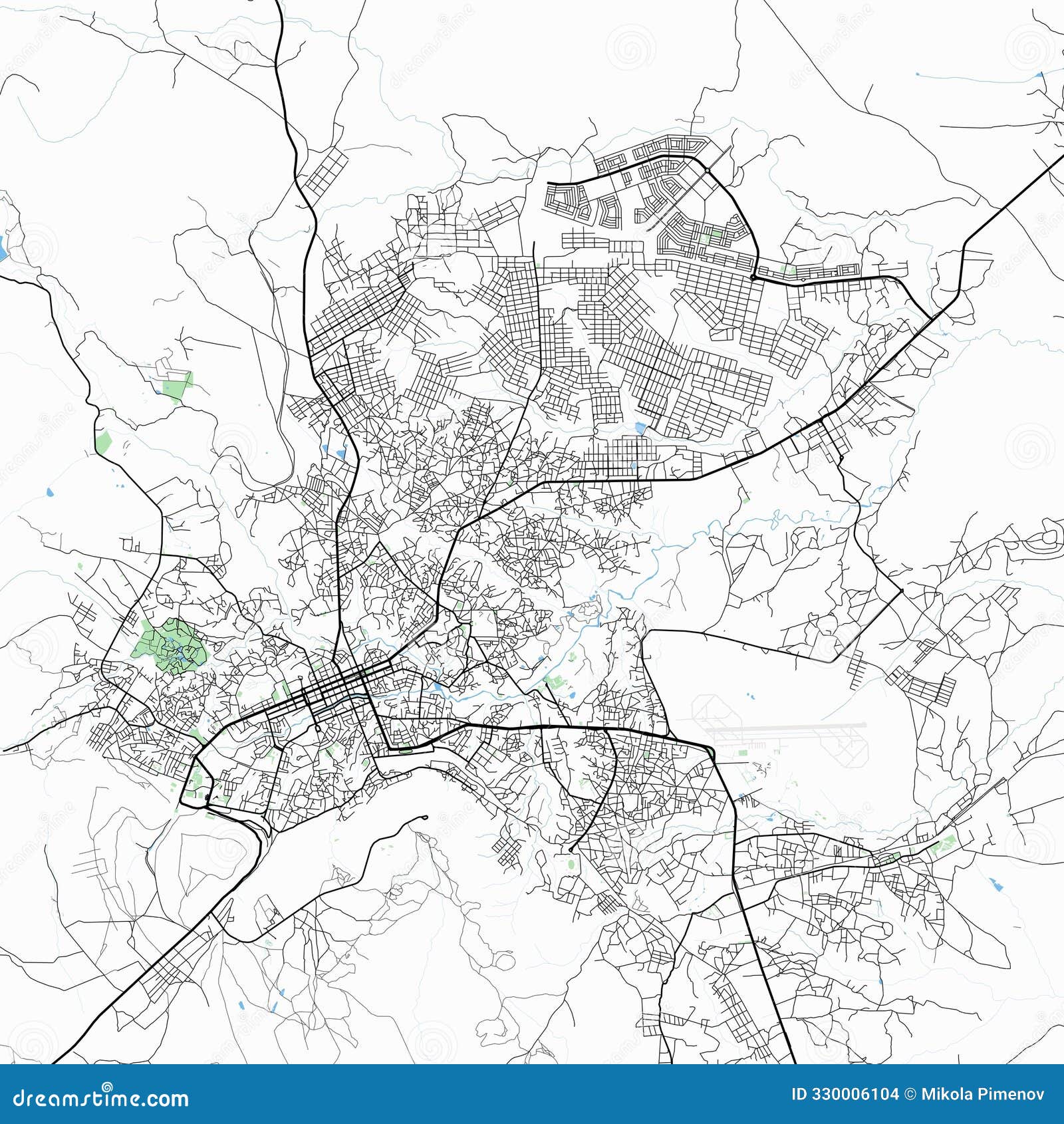 Lubango City Republic Of Angola, Huila Province Map Vector Illustration ...