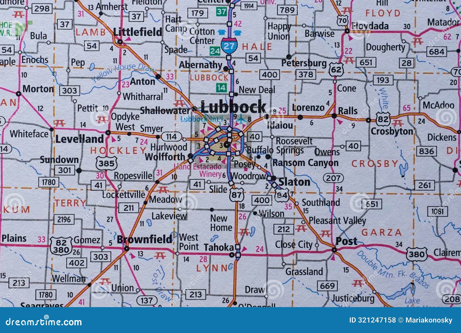 Map of Lubbock editorial stock photo. Image of lubbock - 321247158
