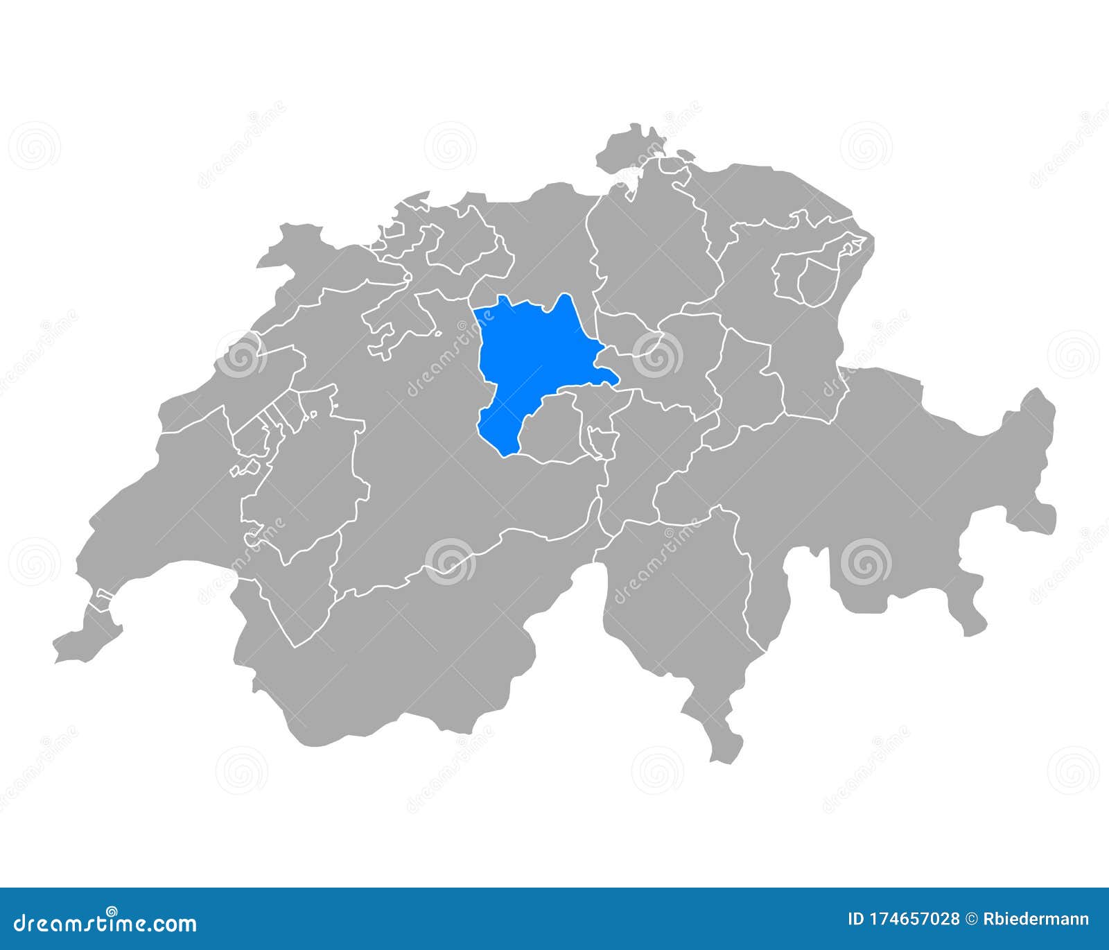 Map of Lucerne in Switzerland Stock Vector - Illustration of locator ...