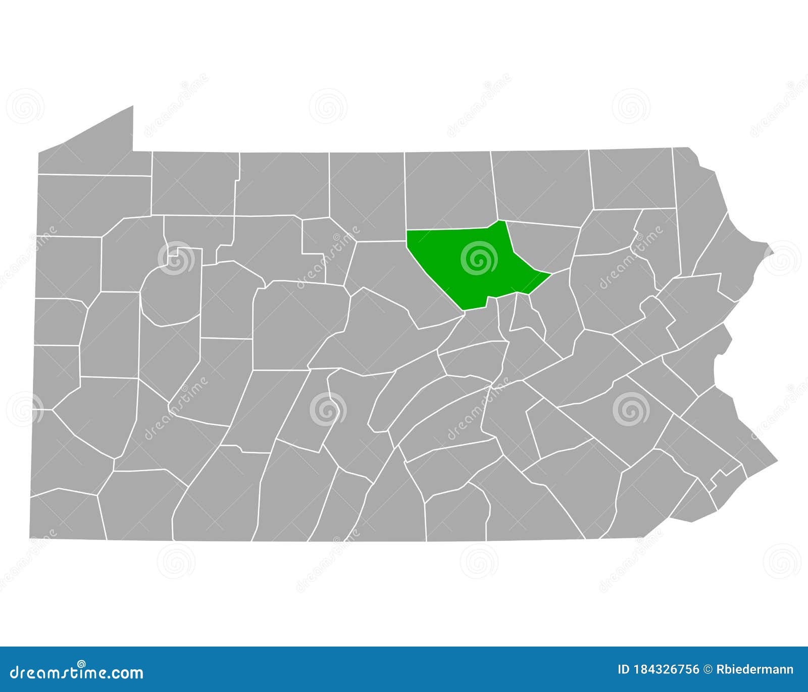 Map of Lycoming in Pennsylvania Stock Vector - Illustration of region ...