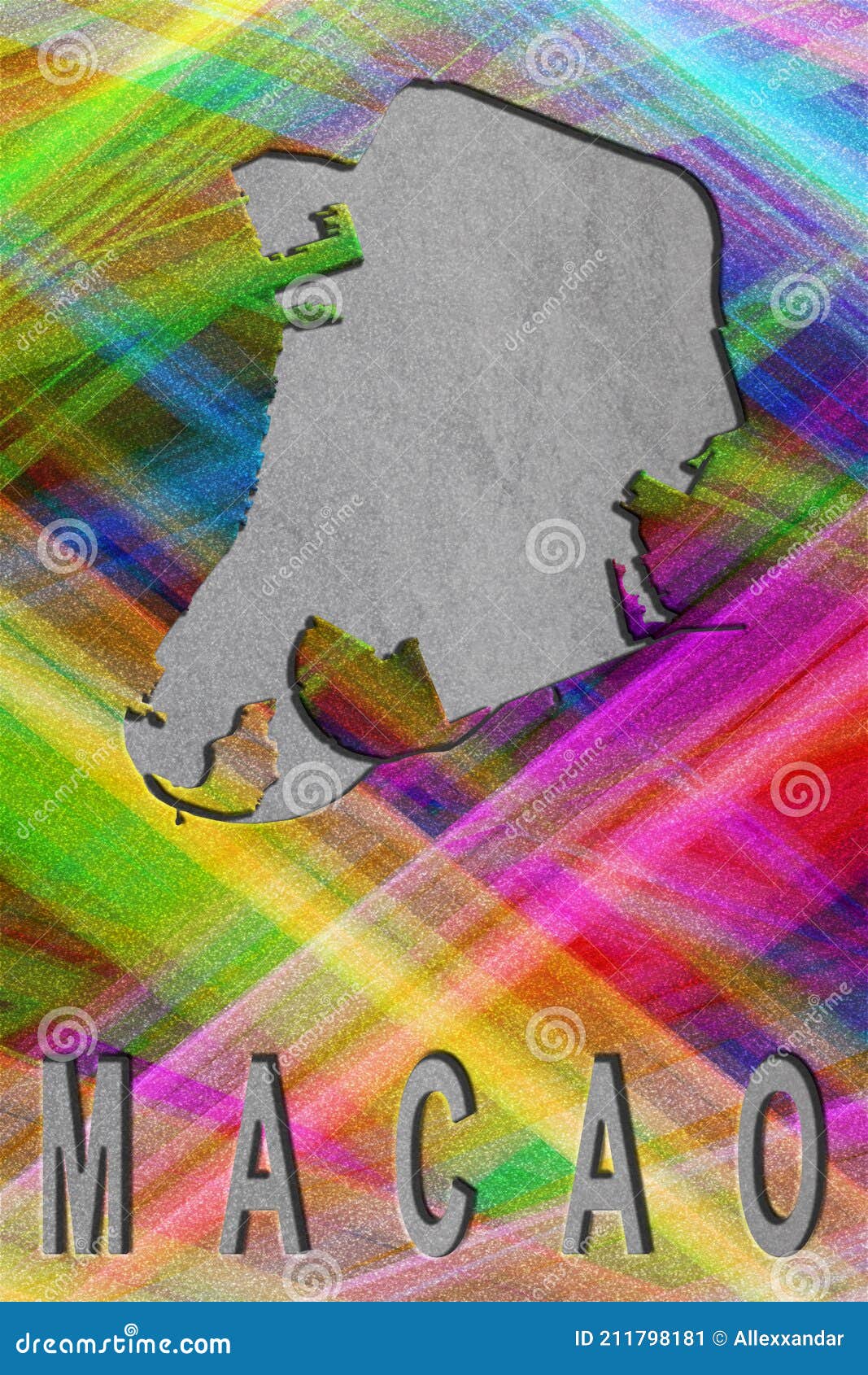 Map Of Macao, Colorful Background Royalty-Free Stock Photography ...