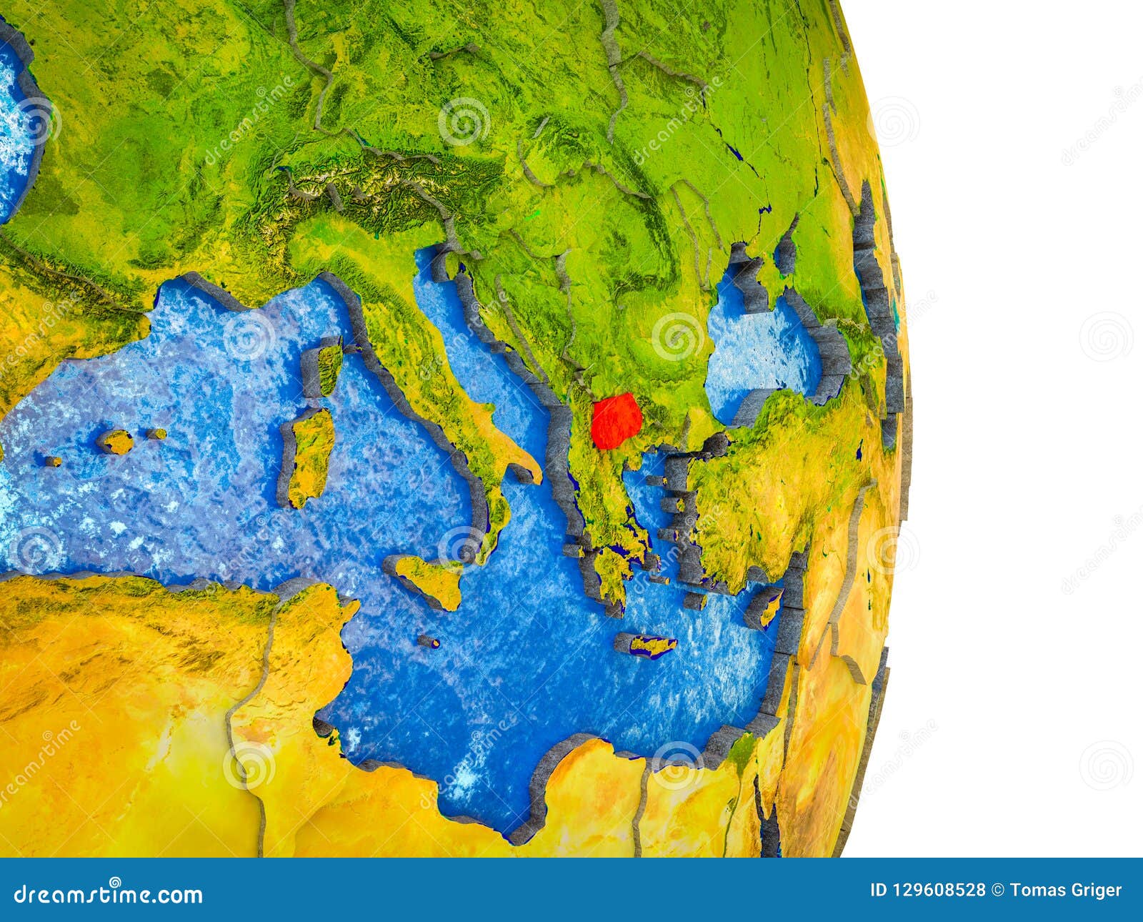 Map of Macedonia on 3D Earth Stock Illustration - Illustration of ...