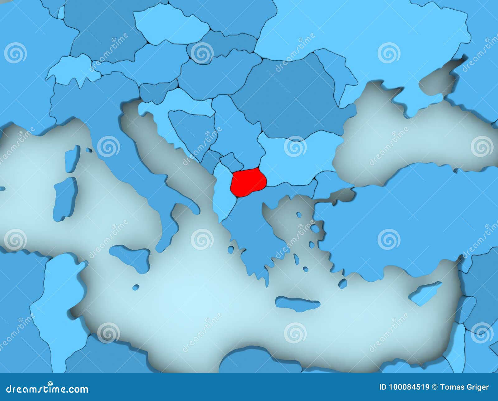 Map of Macedonia stock illustration. Illustration of macedonian - 100084519