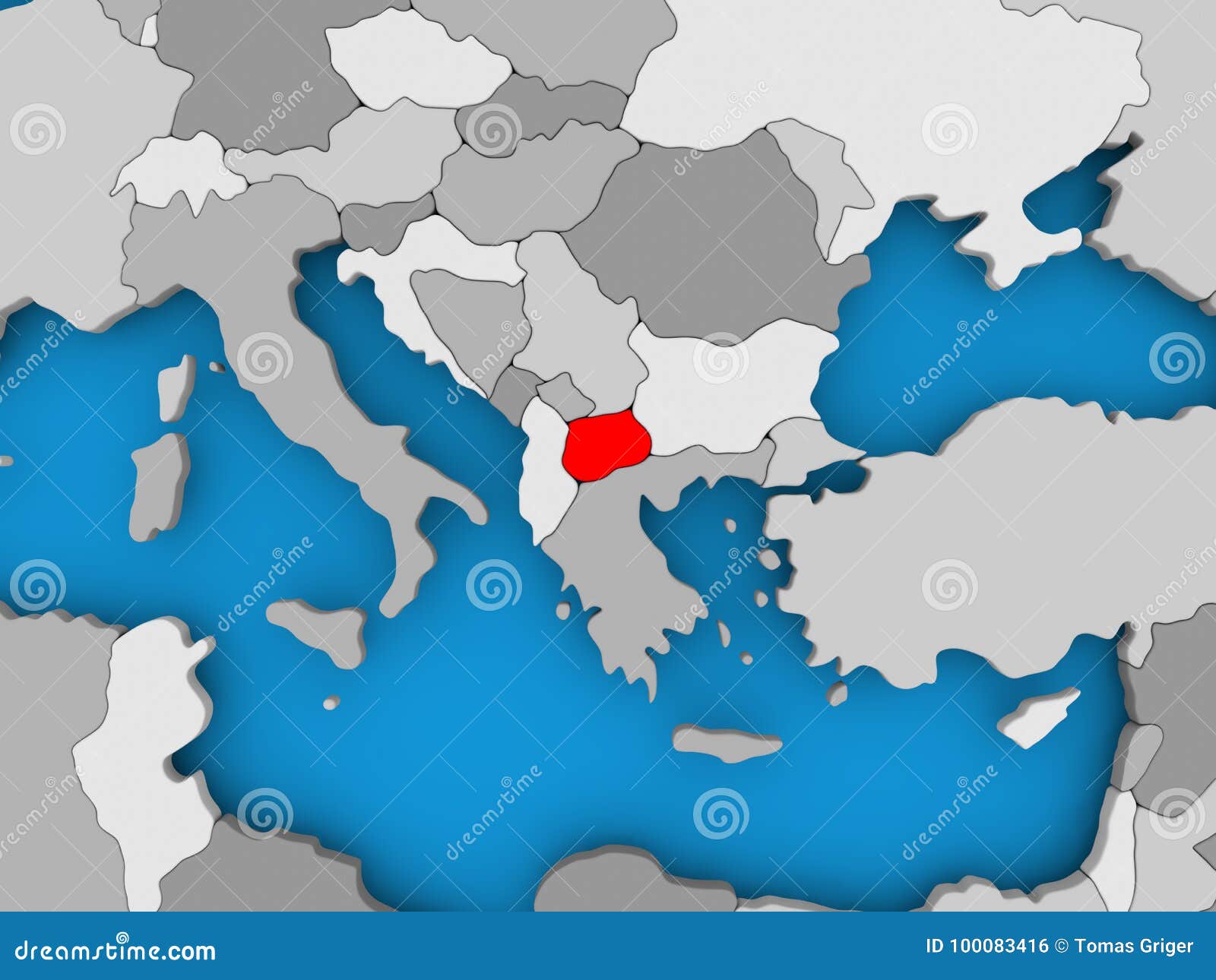 Map of Macedonia stock illustration. Illustration of globe - 100083416