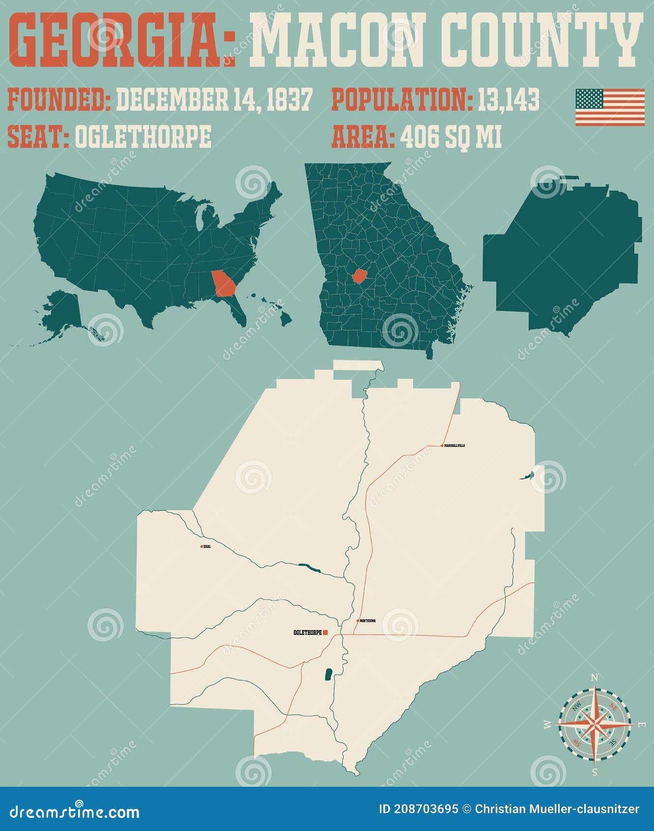 Map Of Macon In Georgia Cartoon Vector | CartoonDealer.com #189325265