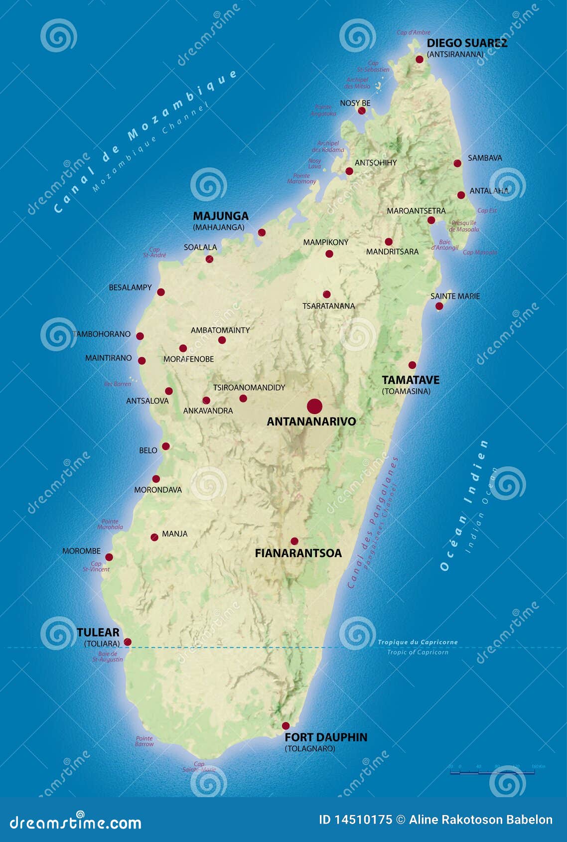 Map of Madagascar stock illustration. Illustration of cities - 14510175