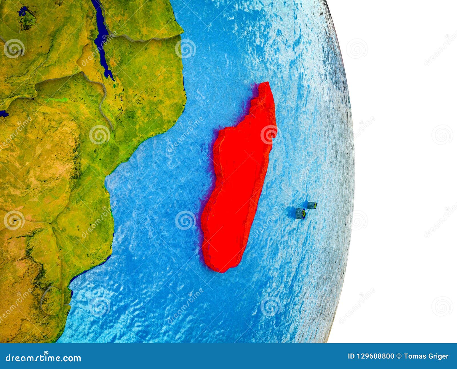 Map of Madagascar on 3D Earth Stock Illustration - Illustration of ...